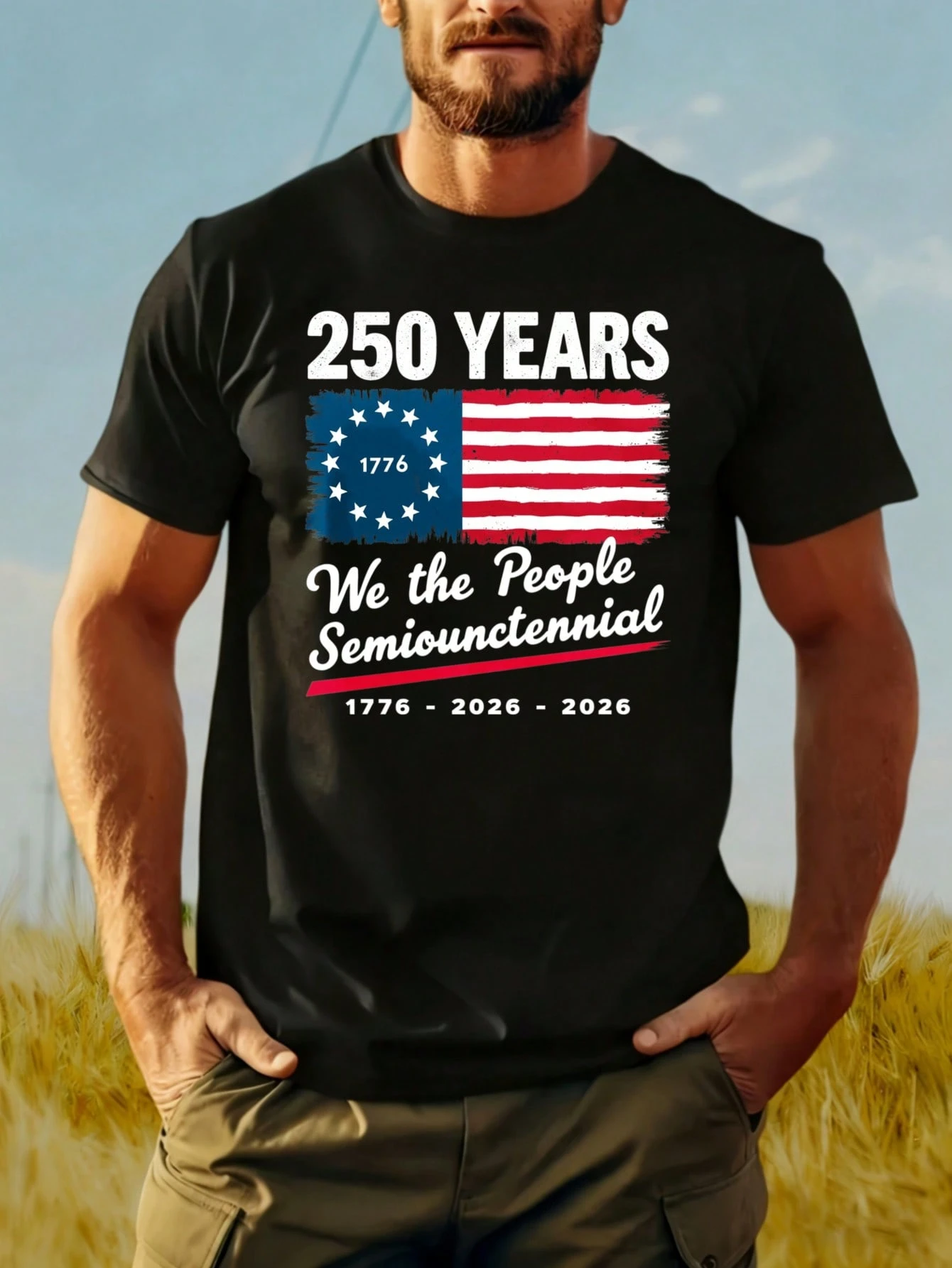 Retro 250 Years USA Semiquincentennial 1776-2026 T-Shirt - Patriotic We ...