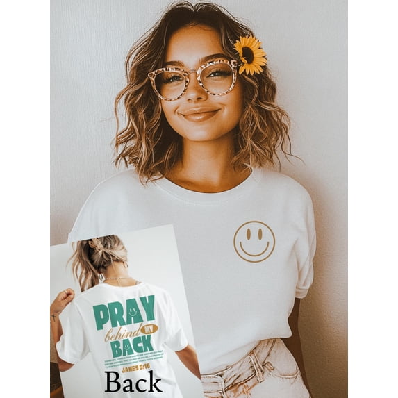 Retro 39 Pray Behind My Back 39 Graphic Tee Unisex Faith Shirt ...