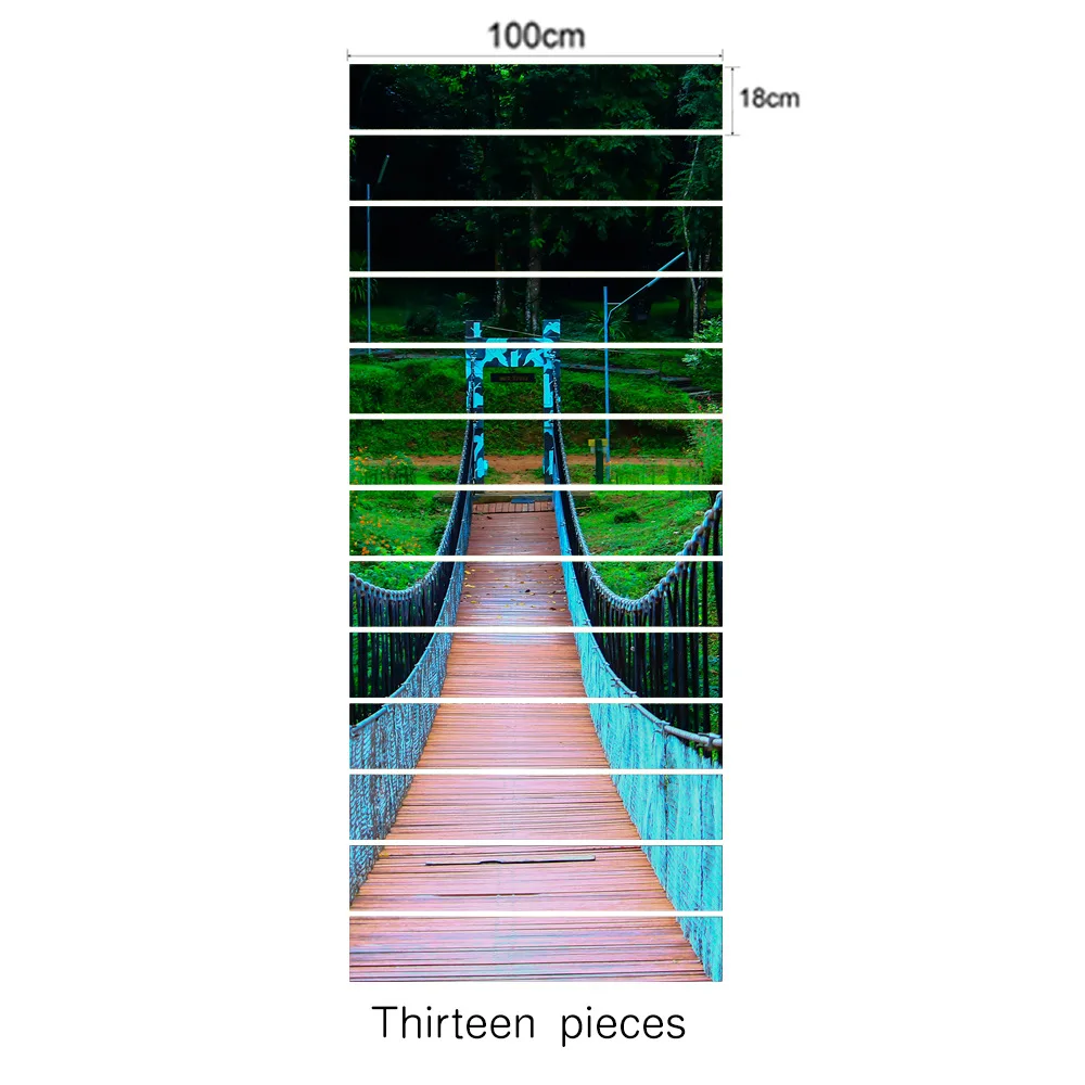 Retro 3D Abstract Stair Stickers Self Adhesive Vinyl Waterproof Vintage ...