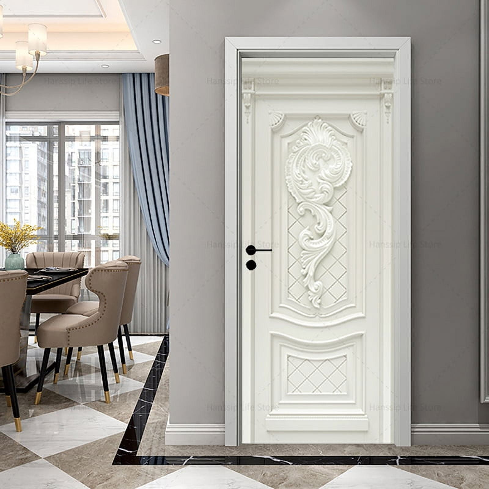 Retro 3D Door Sticker Self Adhesive Imitation Relief Art Mural Full ...