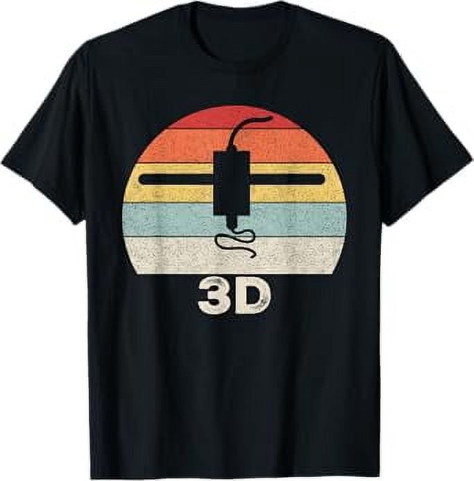 Retro 3d Print Shirt 3d Printer Gift Vintage 3d Printing T-Shirt ...