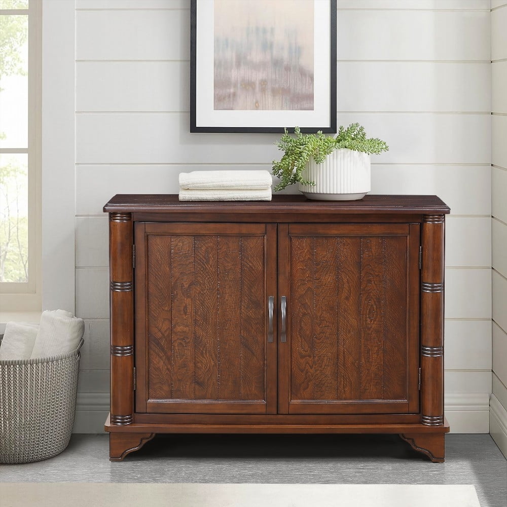 Retro 40" Console Table with Removable Shelves & Solid Wood Feet ...