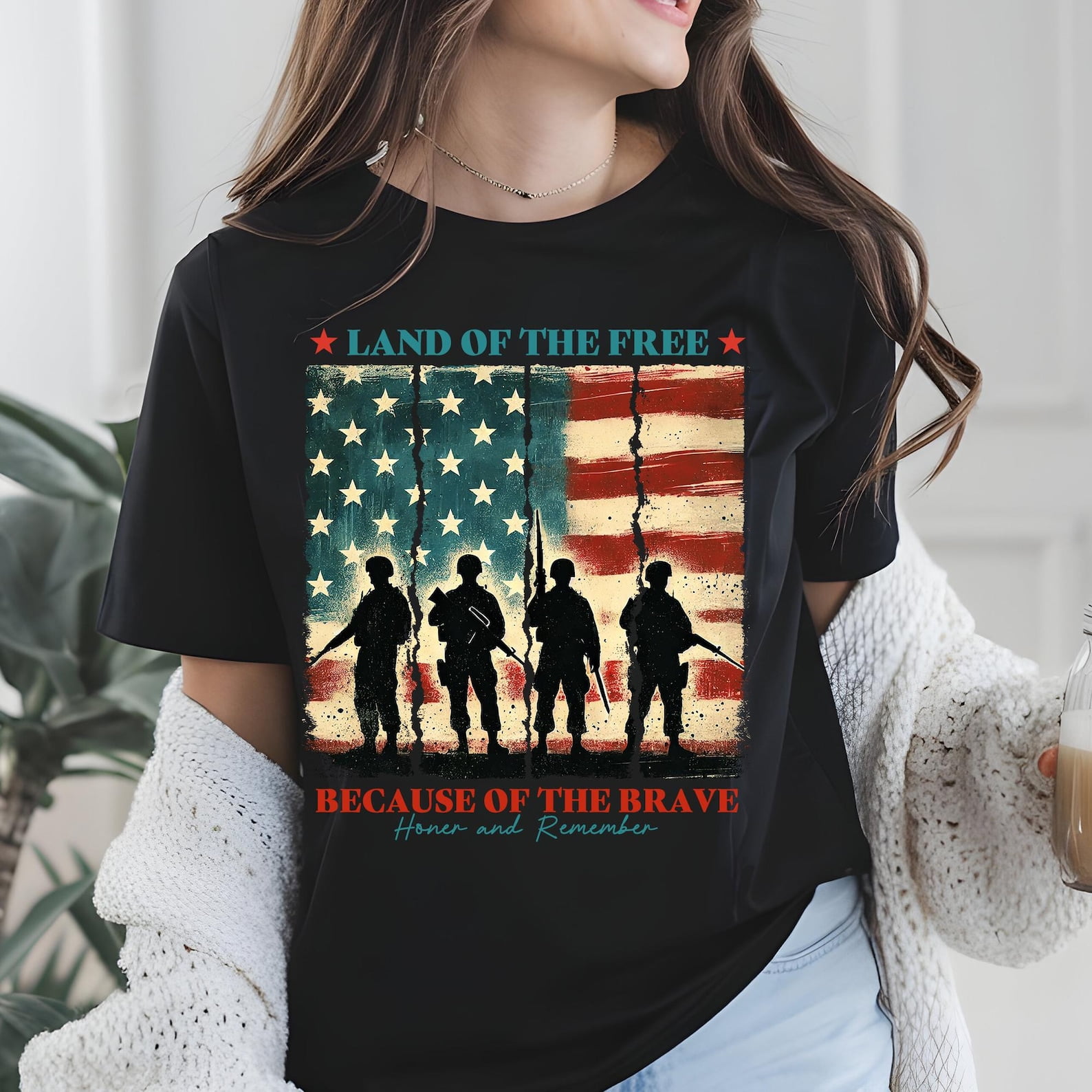 Retro 4th of July USA Patriotic shirt, Land of the free shirt, Veterans ...