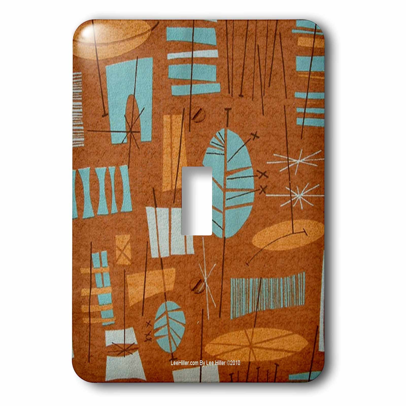 Retro 50s Atomic Tiki Print Bronze Turquoise single toggle switch lsp ...