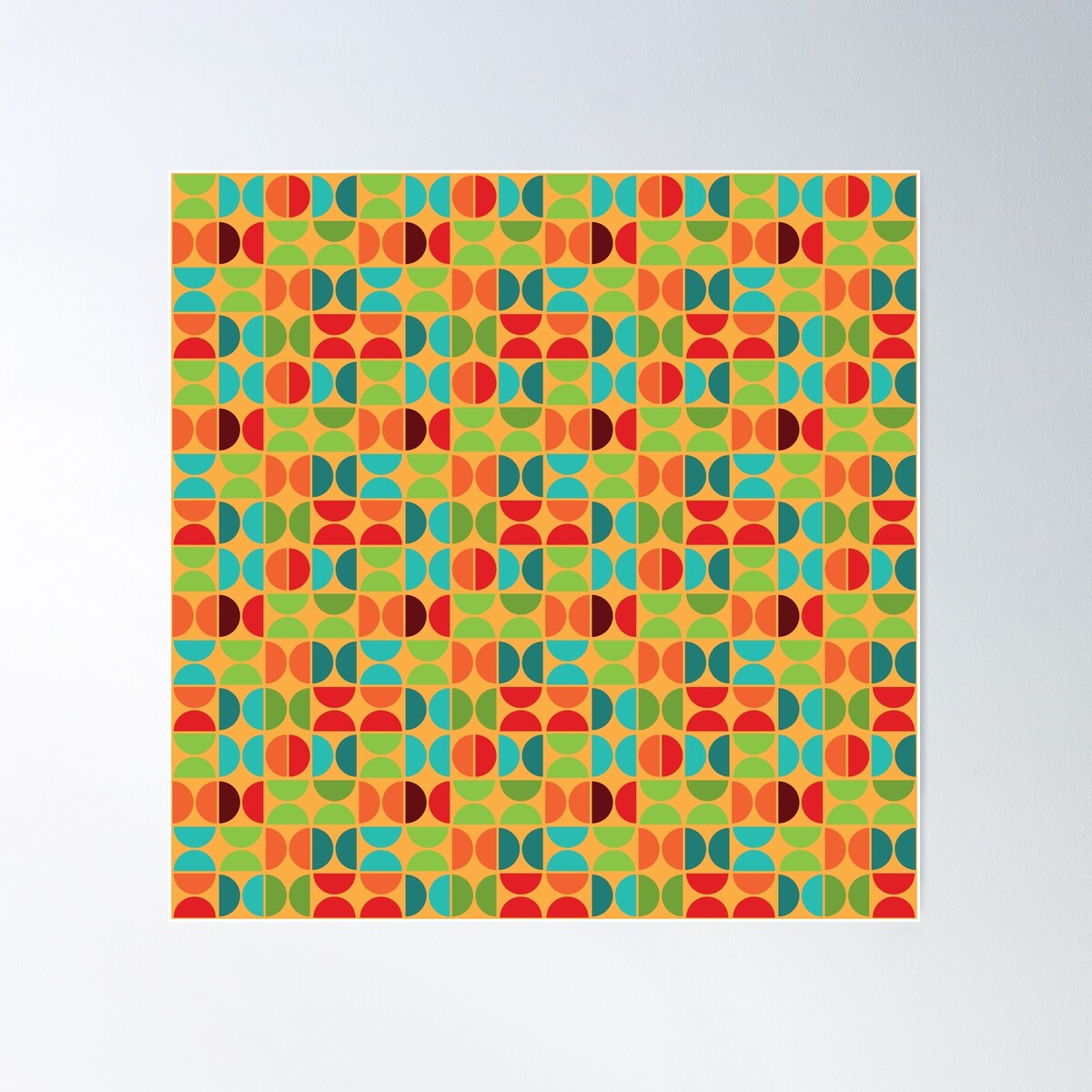 Retro 60S Pattern Poster Wall Art, Modern Wall Decor For Living Room ...