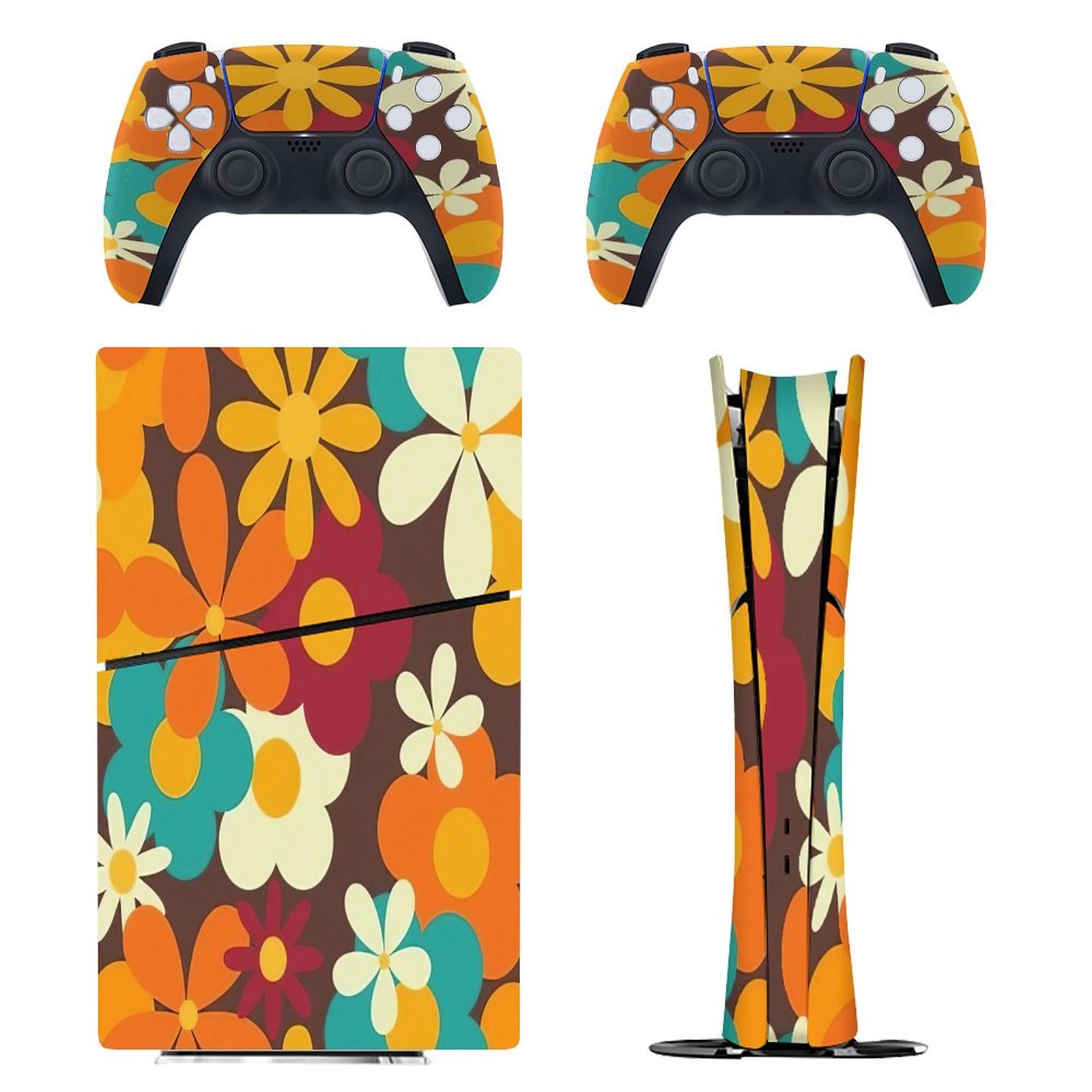 Retro 70s Classic Colors Flower Power Seamless Repeat Pattern Print PS5 ...