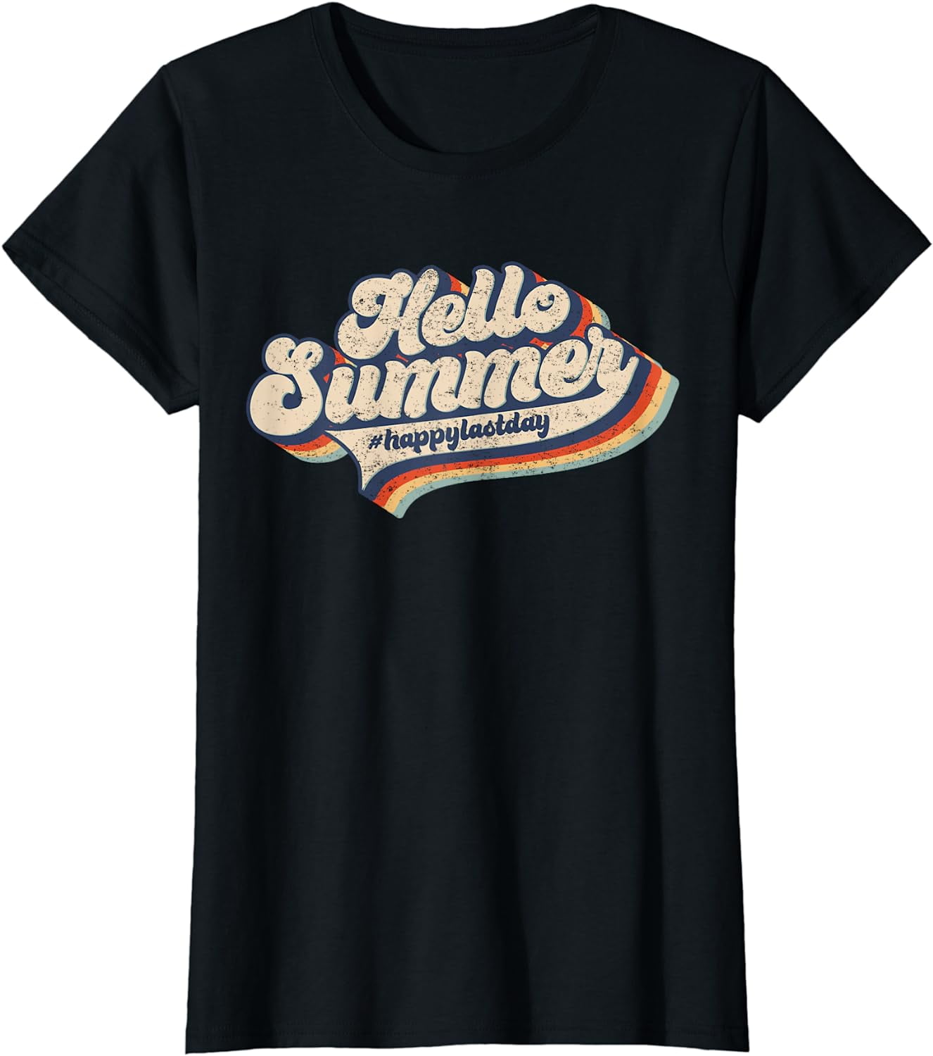 Retro 70s Hello Summer Happy Last Day Of School Teacher Kids T-Shirt ...