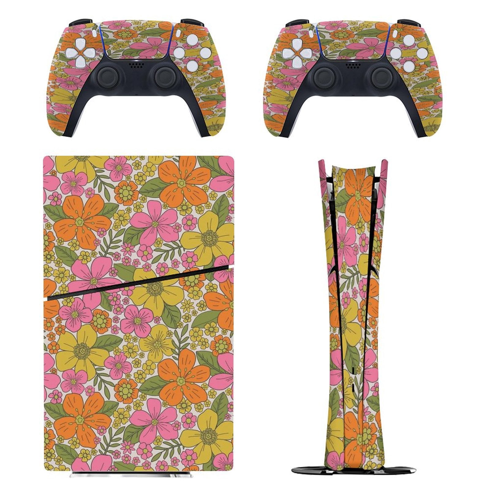 Retro 70s Hippie Flower PS5/PS5 Pro/PS5 Slim Digital Disc Skin Sticker ...