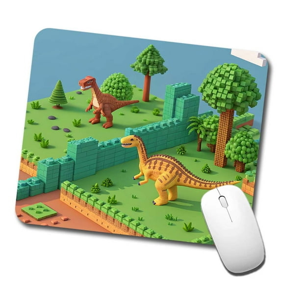 Retro 8 Bit Pixel Art Style Dinosaurs Mouse Pad Low Profile Gaming Mat ...