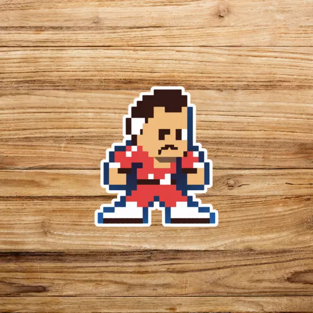 Retro 8-Bit Pixel Art Video Game Boxer Fighter Sticker Decalphone Decal ...