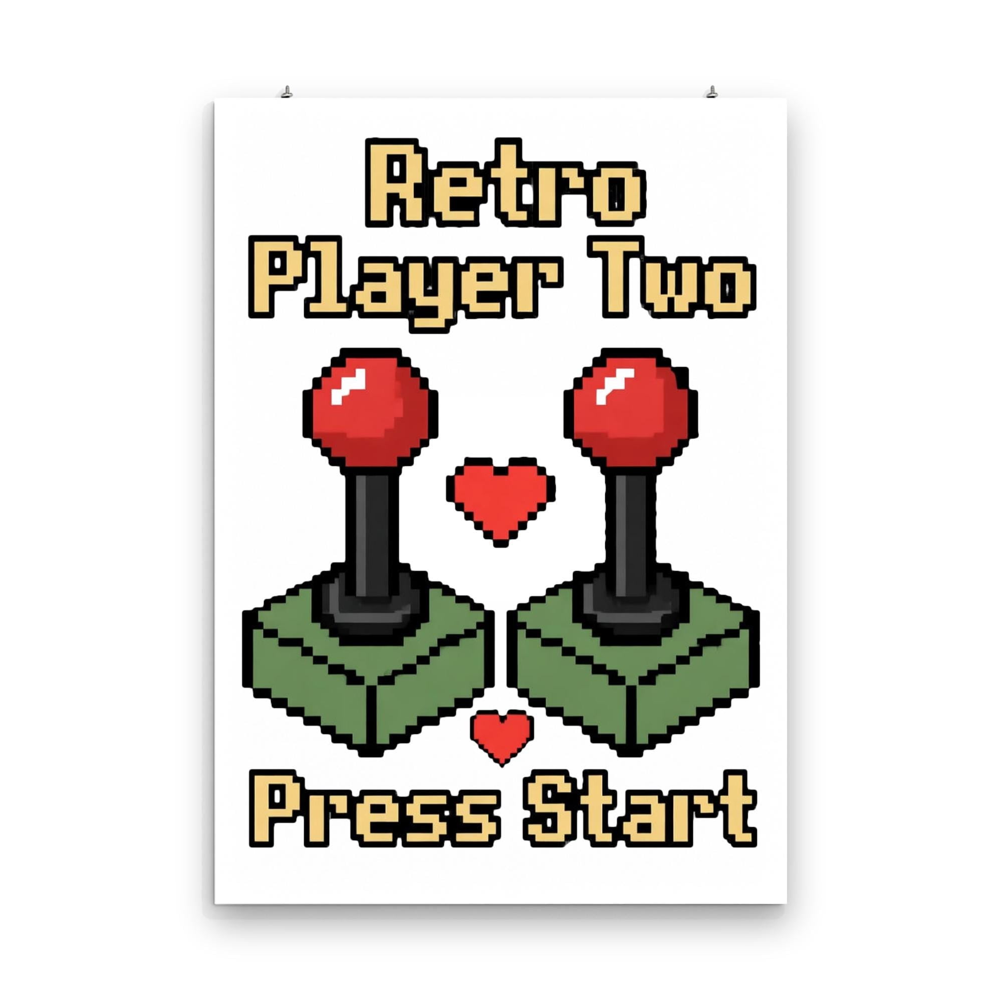 Retro 8-Bit Pixel Heart Arcade Poster - Wall Decor for Gamers - Walmart.com