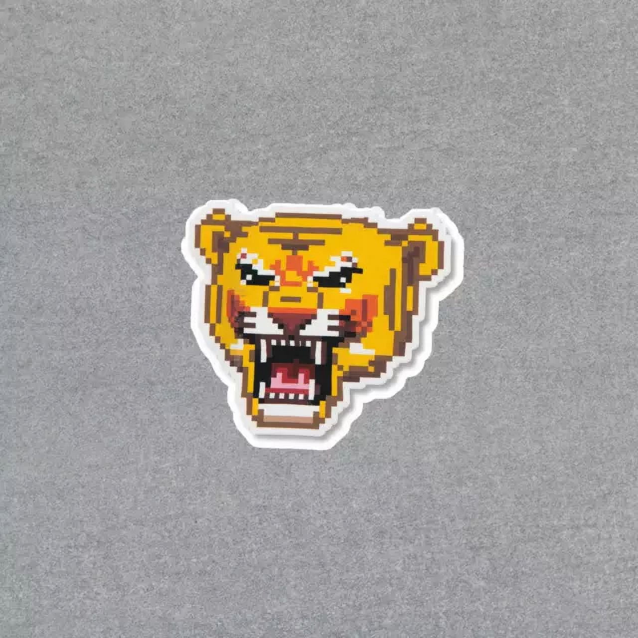Retro 8-Bit Saber Tooth Tiger Pixel Art Sticker Decalphone Decal Water ...