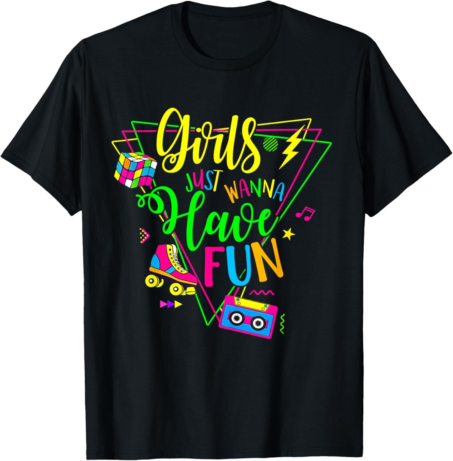 Retro 80's Girls Just Wanna Have Fun 1980s Girls T-Shirt - Walmart.com