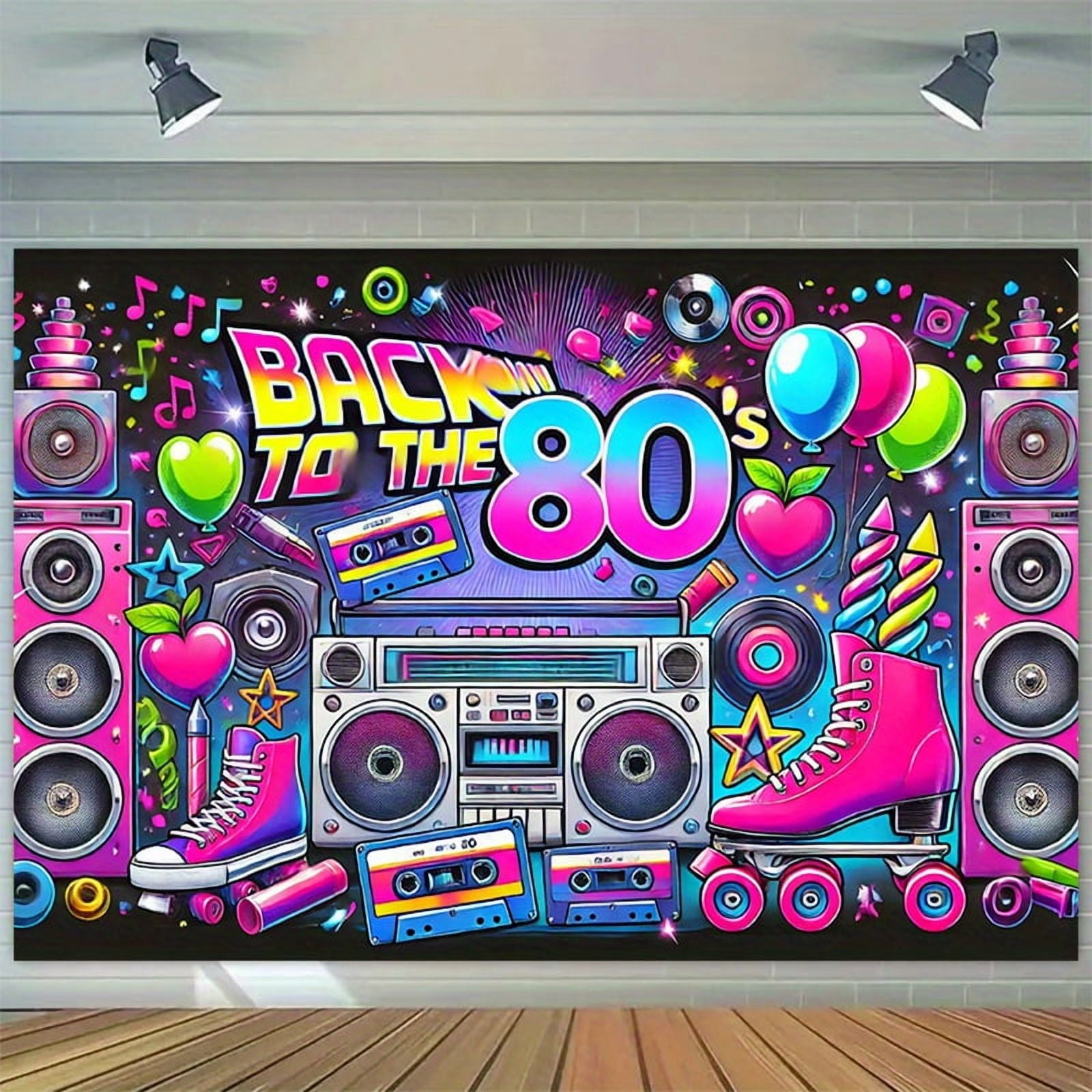 Retro 80's Party Backdrop Neon Back to 80's Photography Background ...