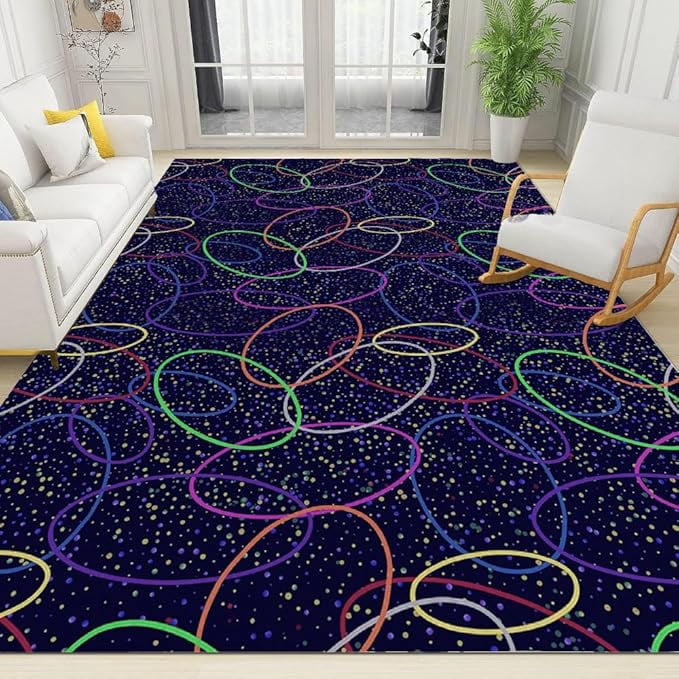 Retro 80S Arcade Carpets, Funky 90S Arcade Game Room Area Rug for ...