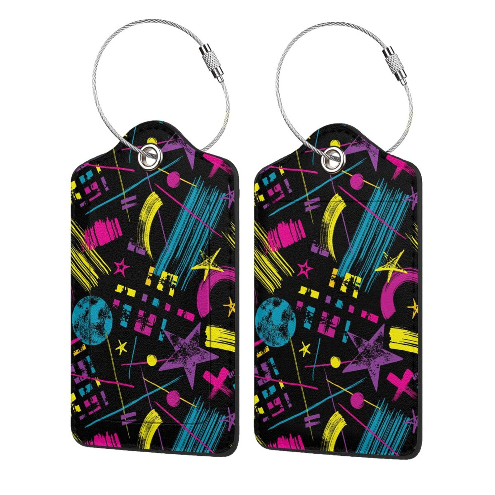 Retro 80s 90s Luggage Tags for Suitcase Tags Identifiers with Privacy ...