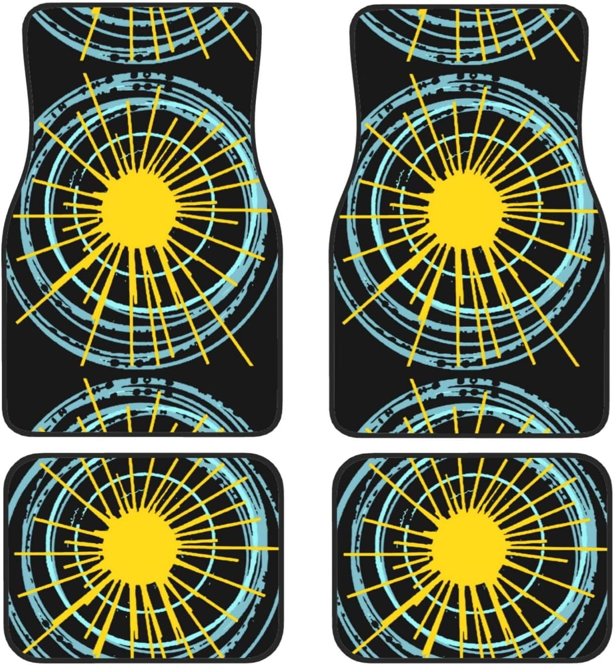 Retro 80s Or 90s Memphis Geometric 4 Pieces Car Floor Mats Car Carpets ...