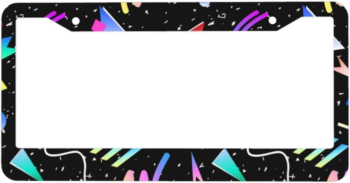 Retro 80s Or 90s Memphis Geometric License Plate Frames - License Plate ...