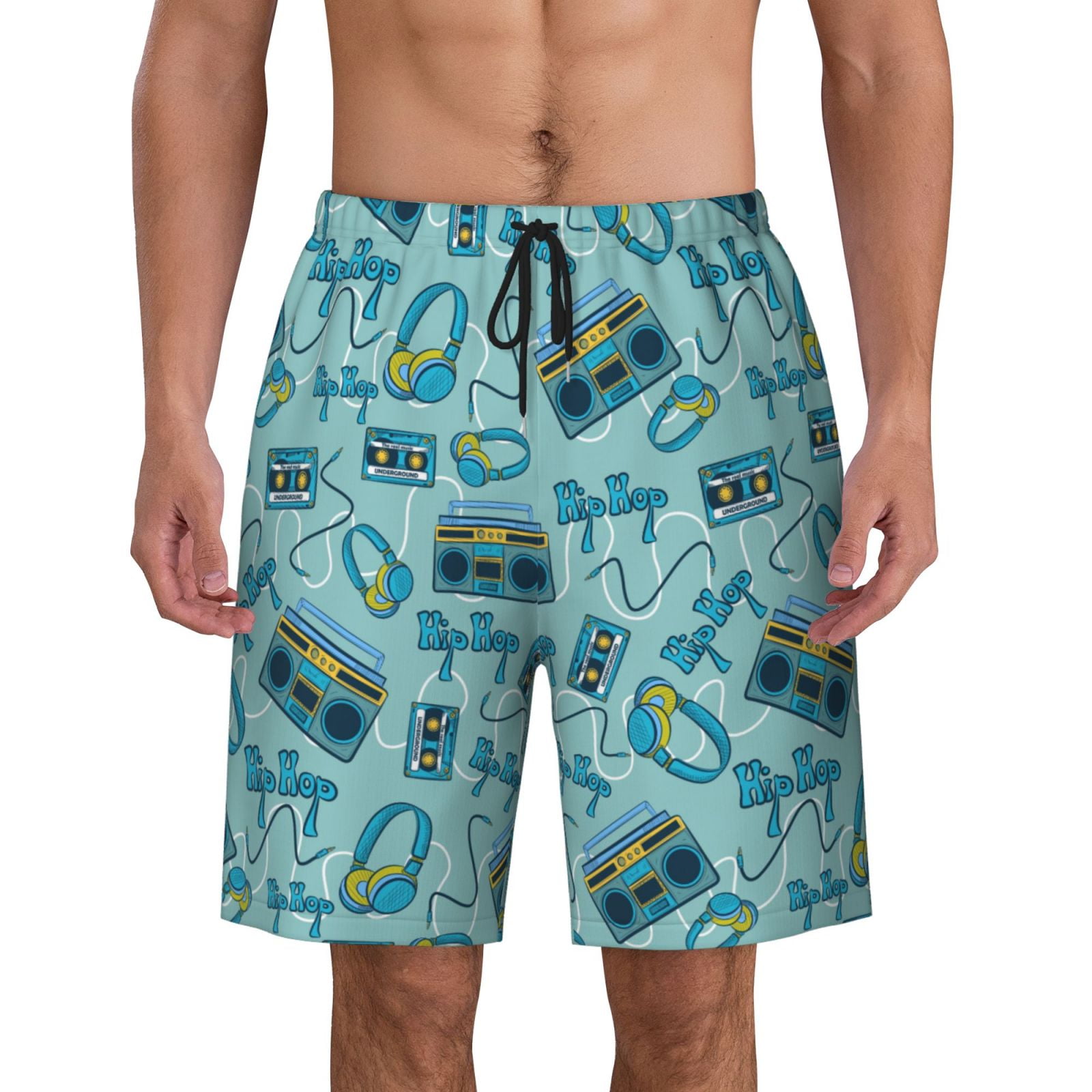 Retro 80s 90s Men'S Beach Pants Quick Dry Short Swim Trunks With With ...