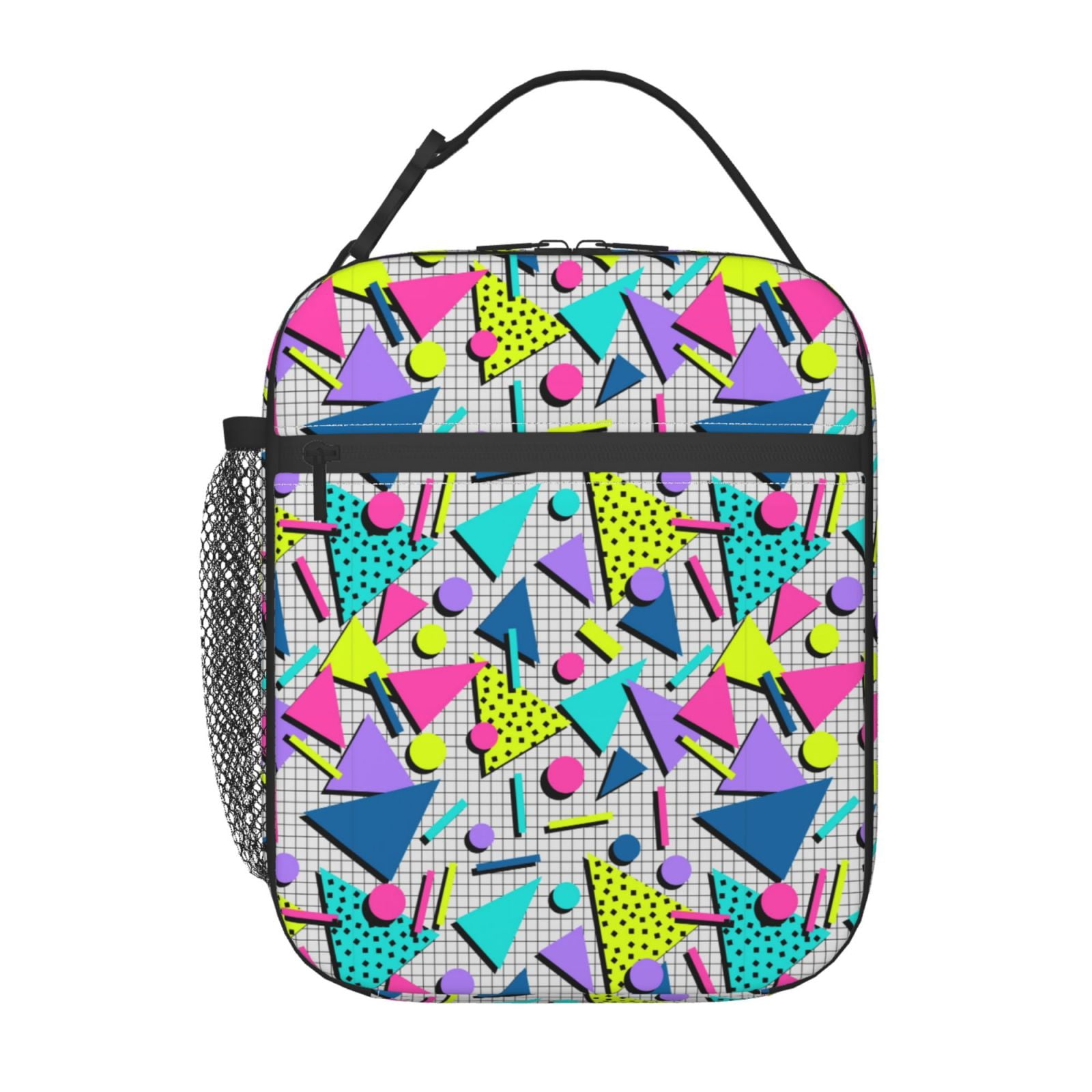 Retro 80s 90s Portable Lunch Bag Reusable Insulated Tote Box Leakproof ...