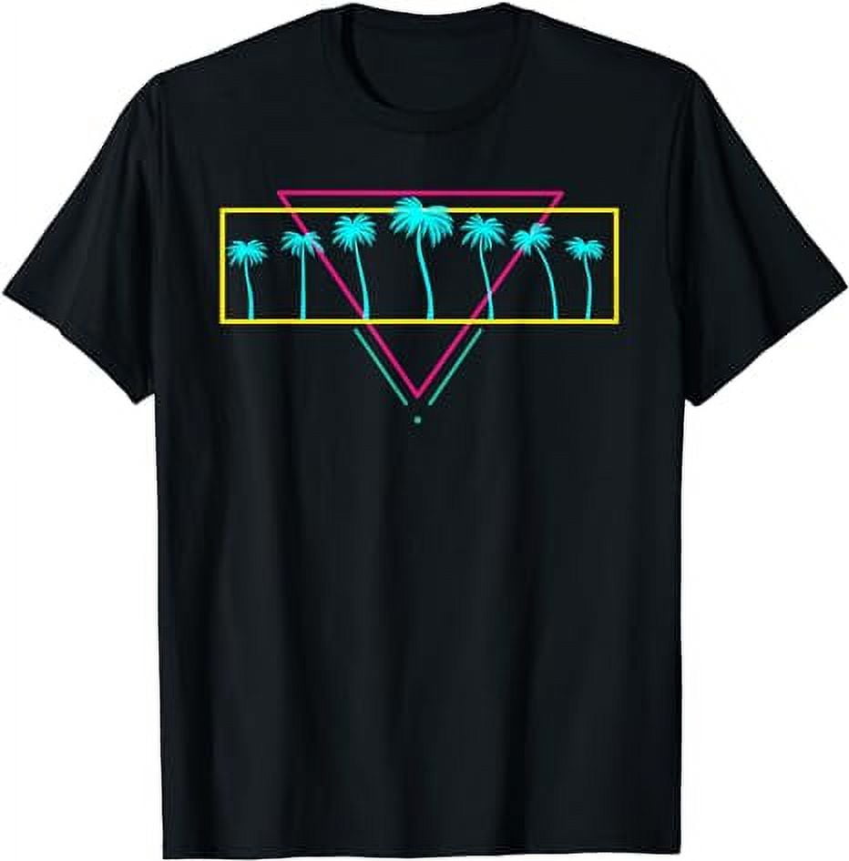 Retro 80s 90s Vaporwave Aesthetic Tropical Palm Trees T-Shirt - Walmart.com