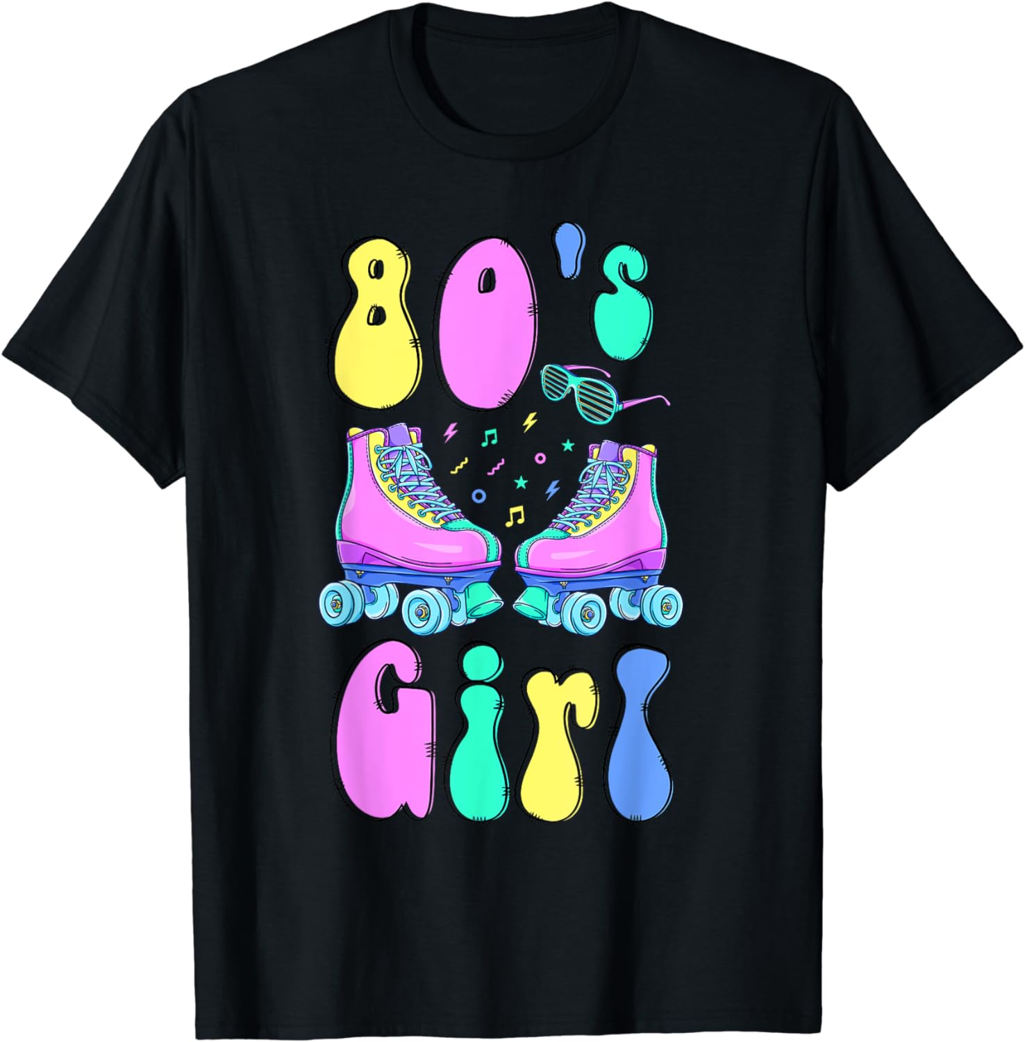 Retro 80s Girl 1980s Theme Party Outfit Eighties Costume T-Shirt ...