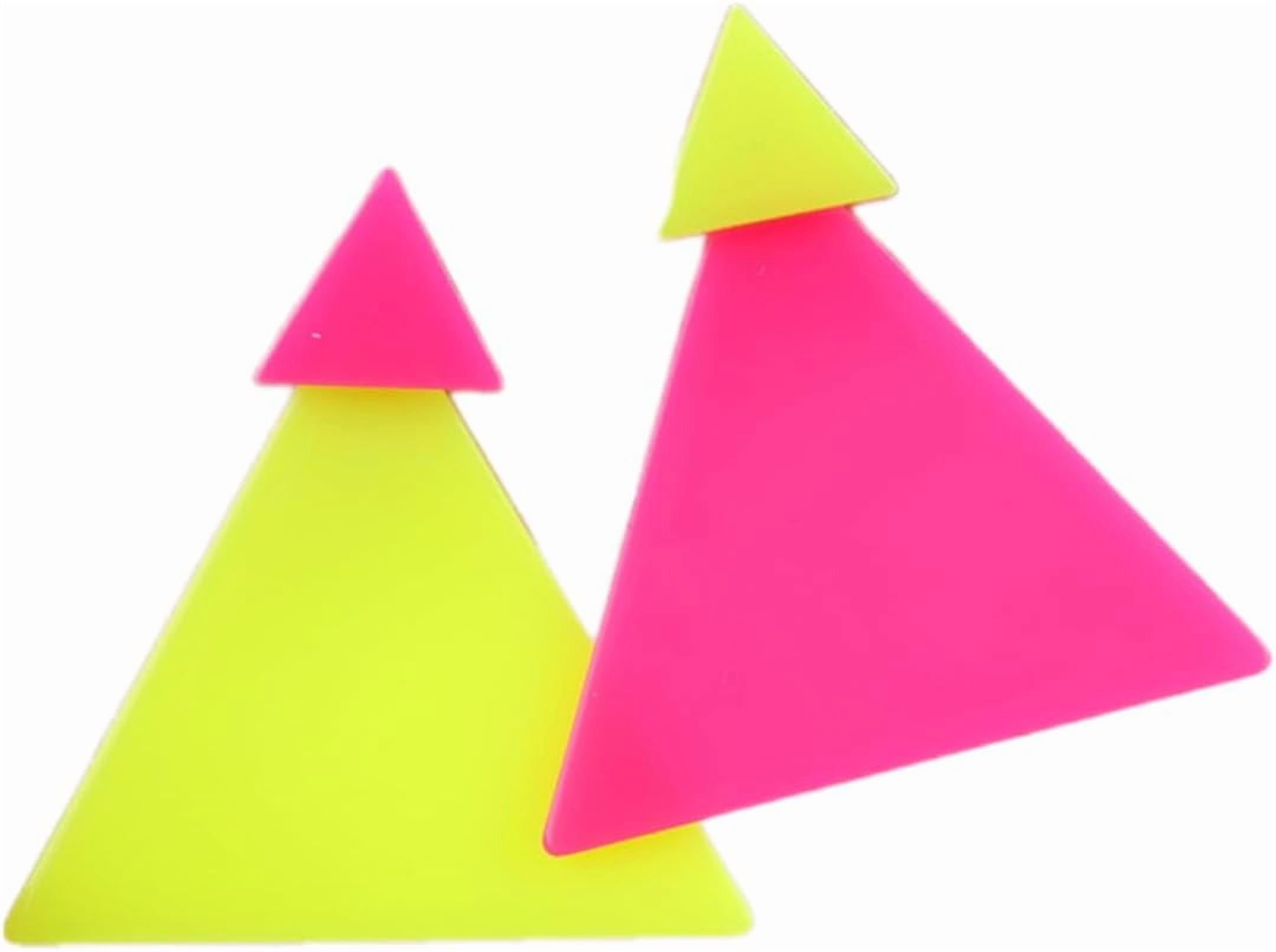 Retro 80s Neon Elegant Earrings Colorful Square and Triangle Acrylic ...