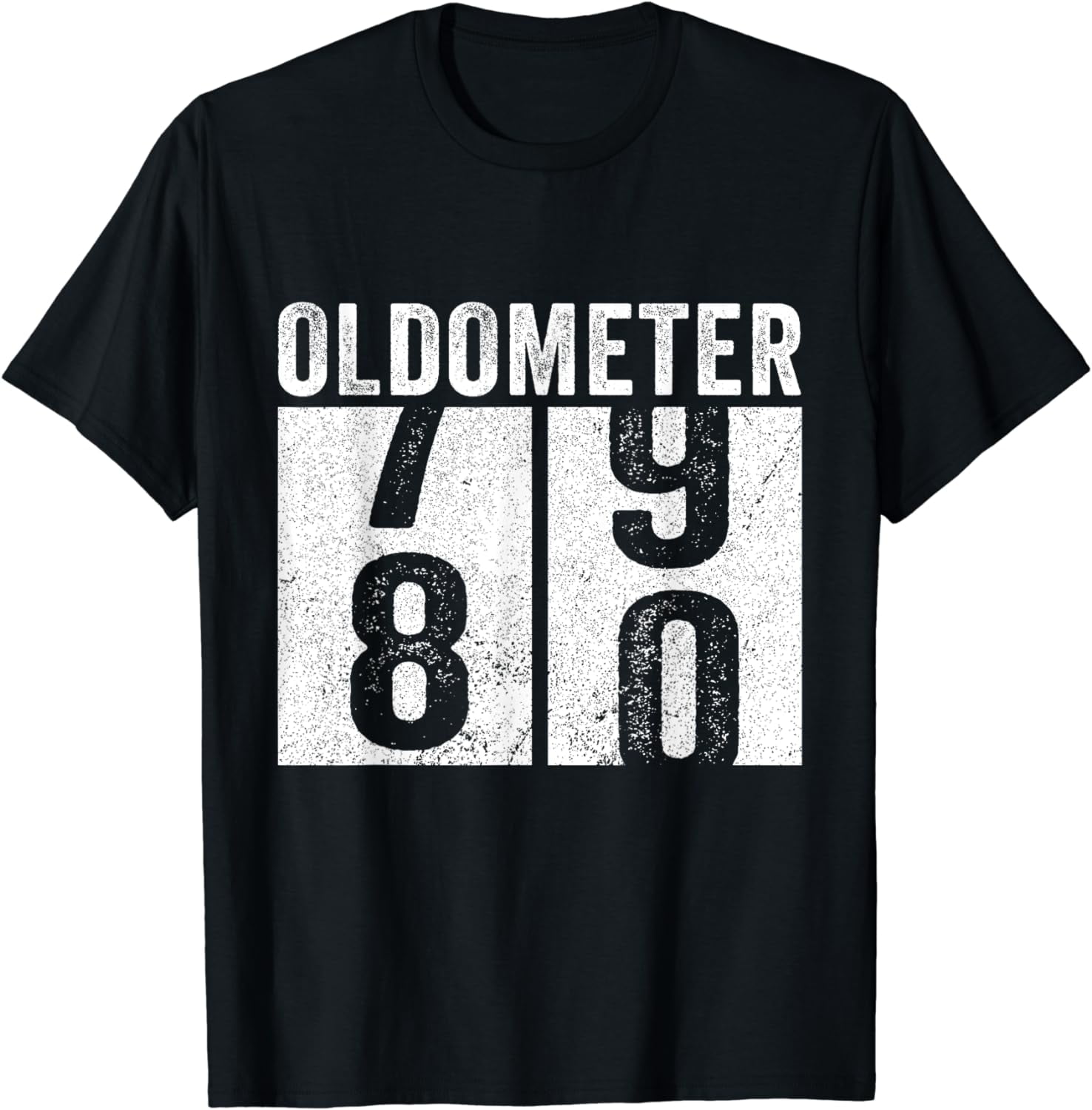 Retro 80th Birthday Oldometer 79-80 Vintage 80 Years Old Funny Creative ...