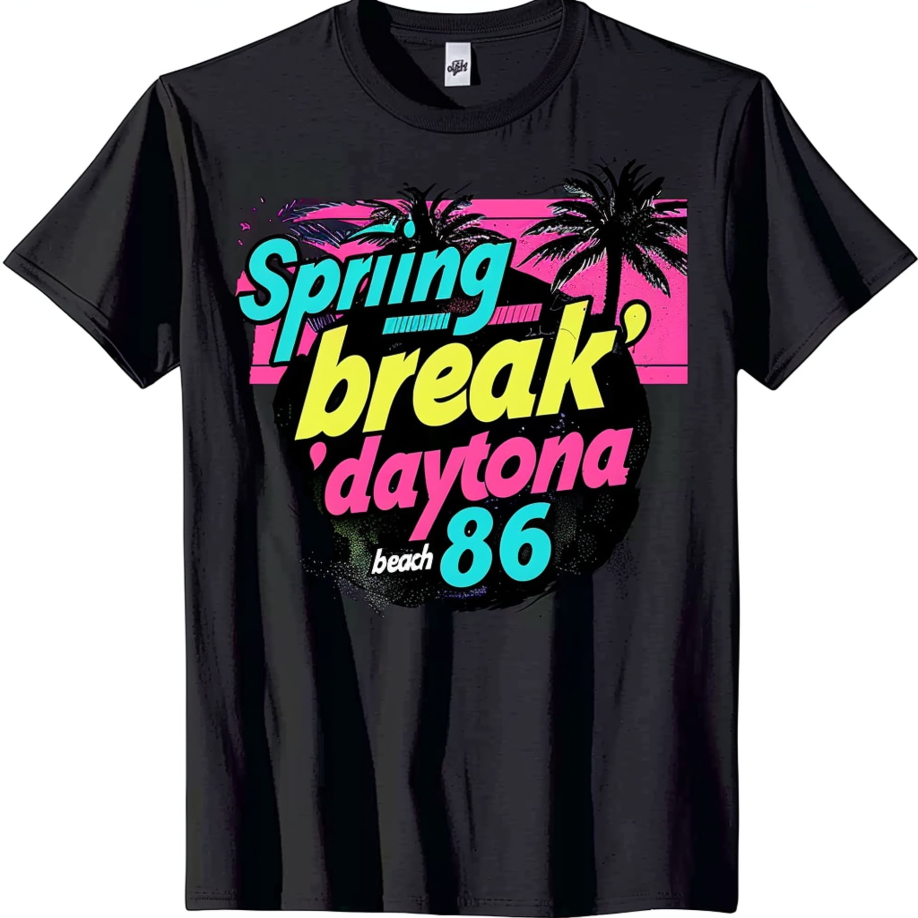 Retro '86 Beach Spring Break T Shirt Vintage Colors Palm Tree Graphics ...