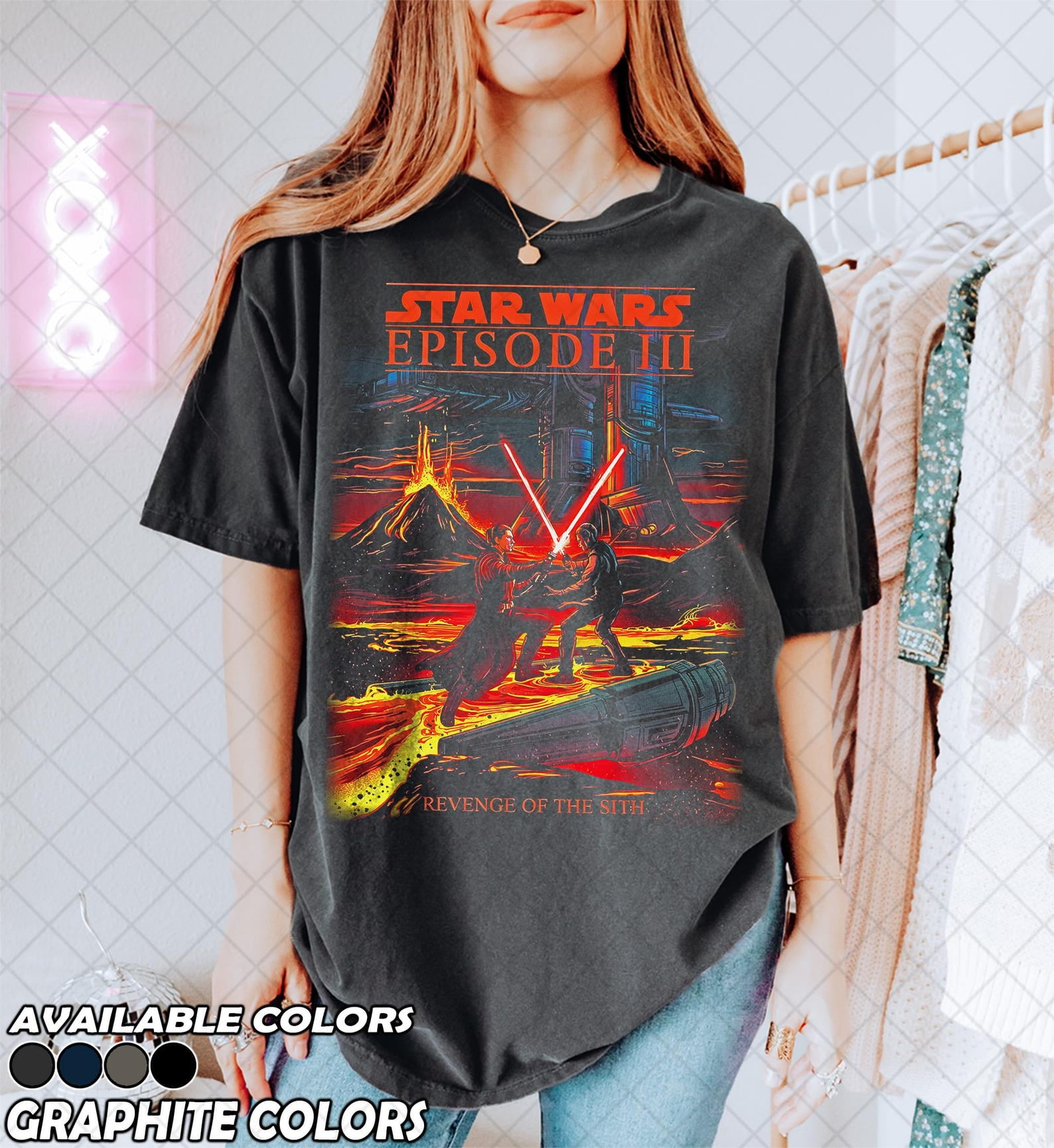 Retro 90's Comfort Colors Starwars 20th Anniversary T-Shirt, Revenge of The Sith Graphic, Darth ...