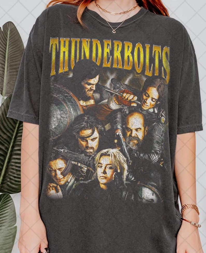 Retro 90's Thunderbolts T-Shirt, Yelena Belova Bucky Barnes Movie Fan ...