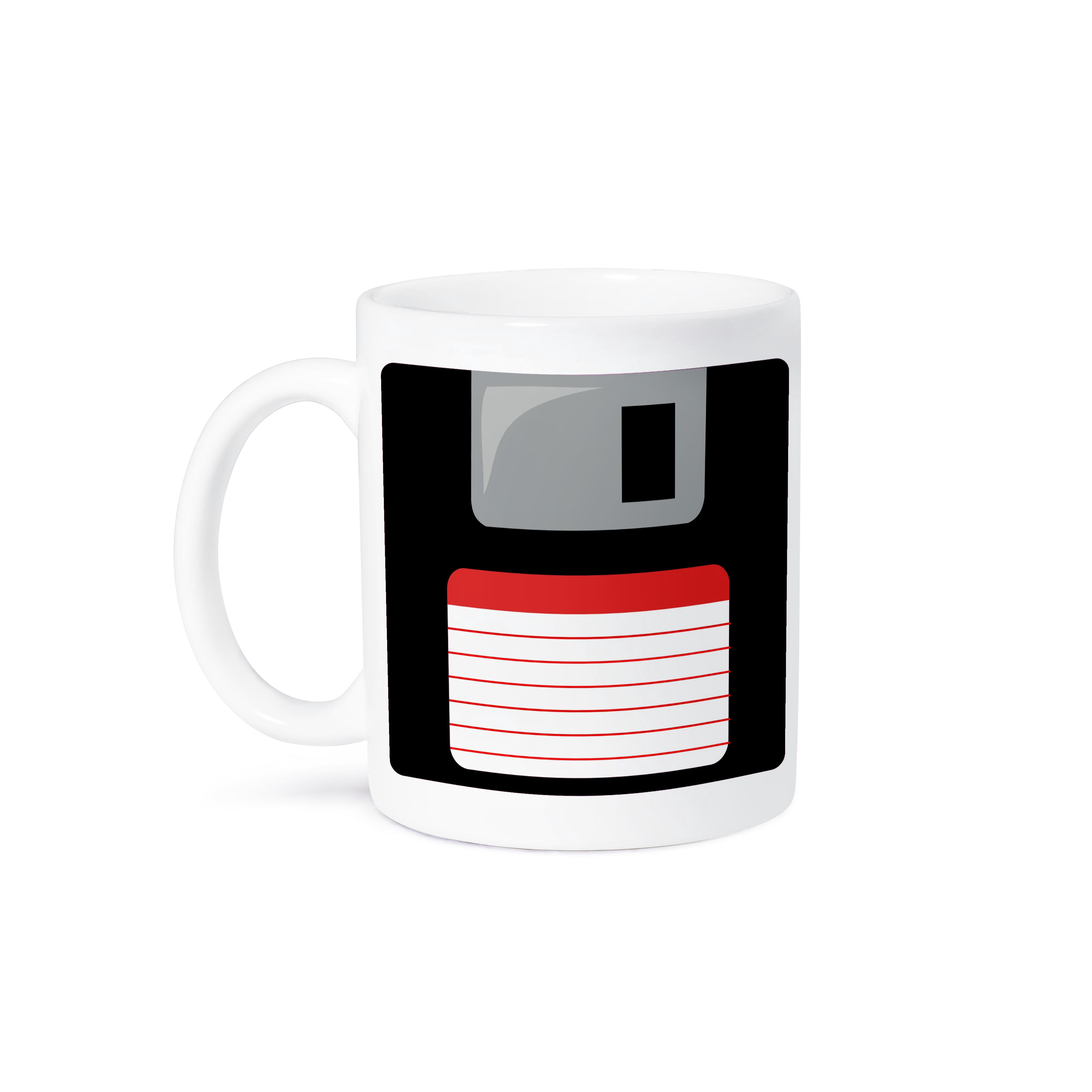 3dRose, Retro 90s computer black floppy disk graphic design with red ...