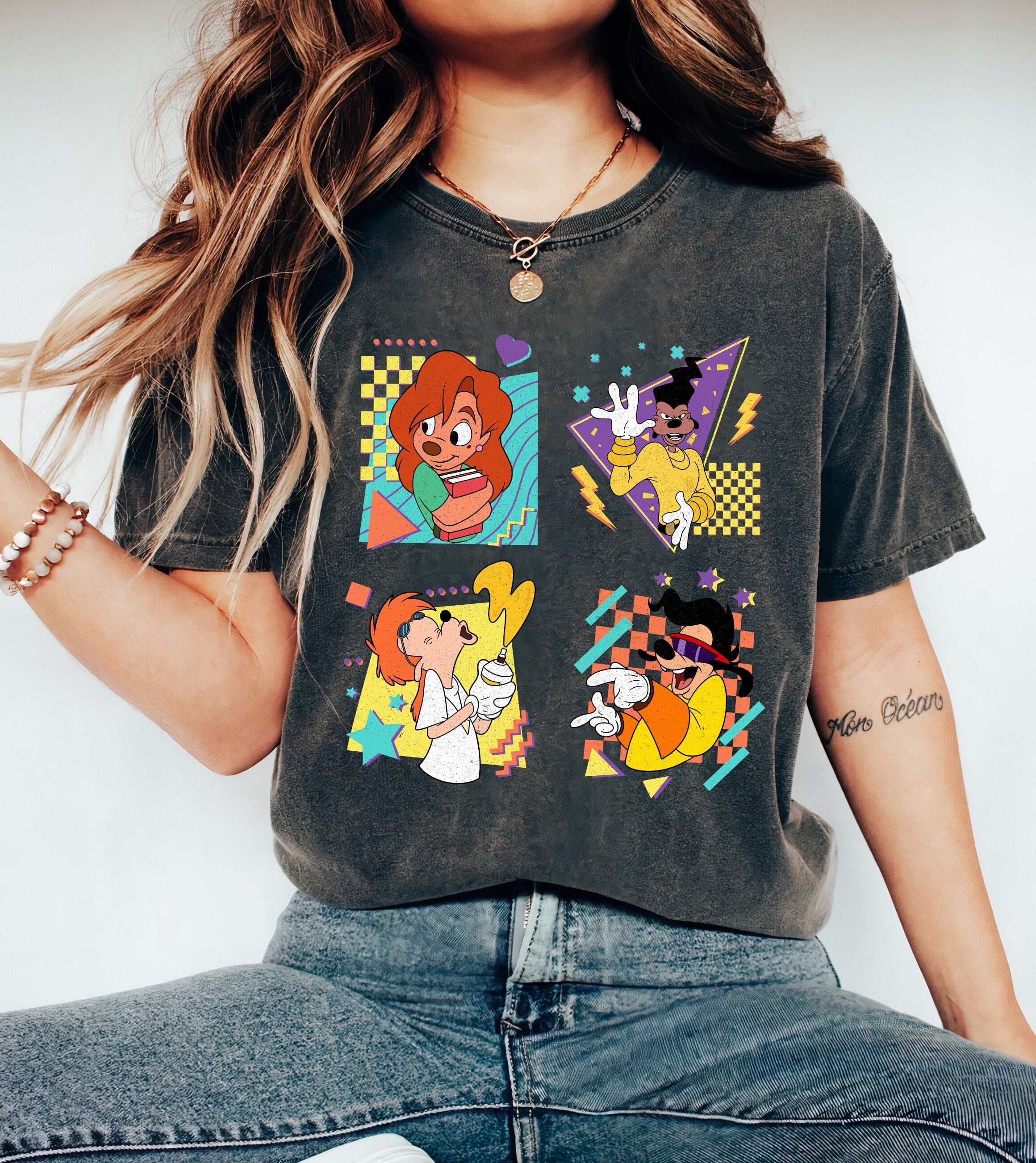 Retro 90s A Goofy Movie Characters Shirt, Goofy Max Roxanne Powerline ...