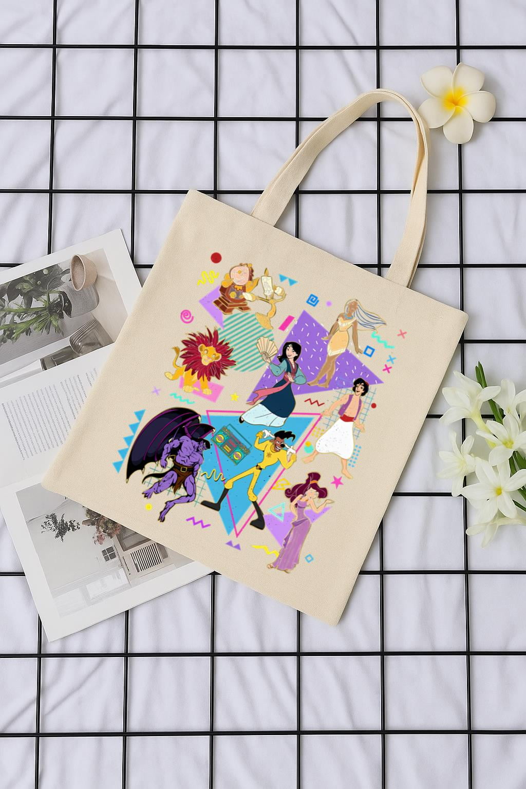 Retro 90s Characters Bag, Powerline Aladdin Simba Mulan Pocahontas ...