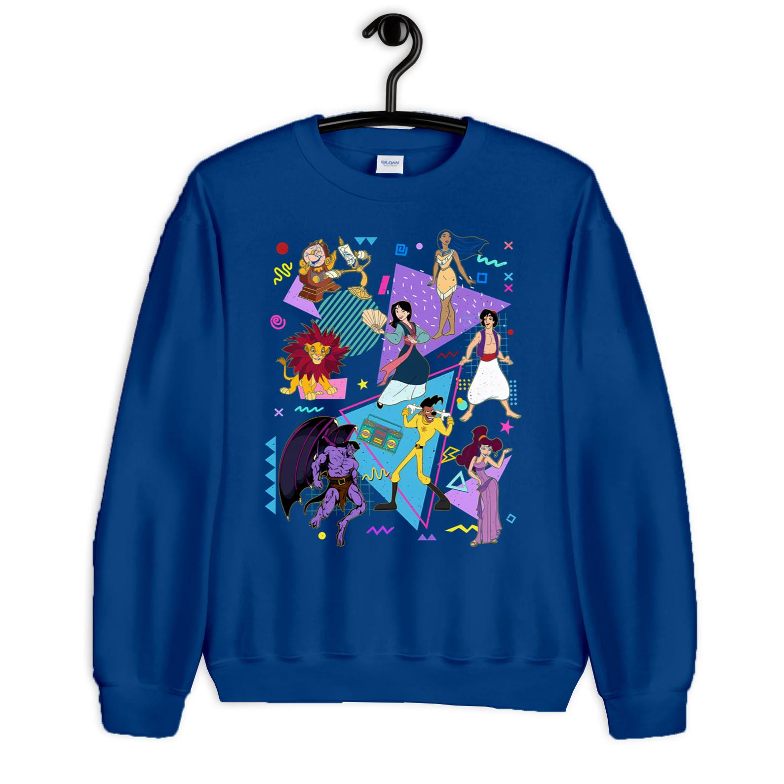 Retro 90s Characters Shirt, Powerline Aladdin Simba Mulan Pocahontas ...