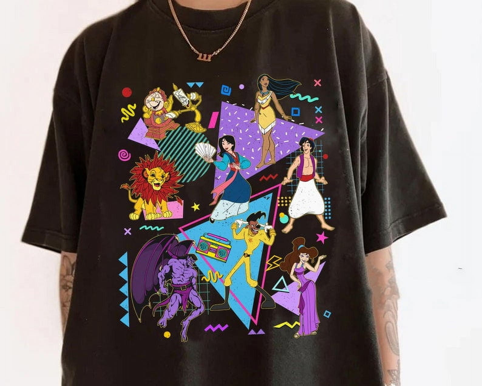 Retro 90s Characters Shirt, Powerline Aladdin Simba Mulan Pocahontas ...