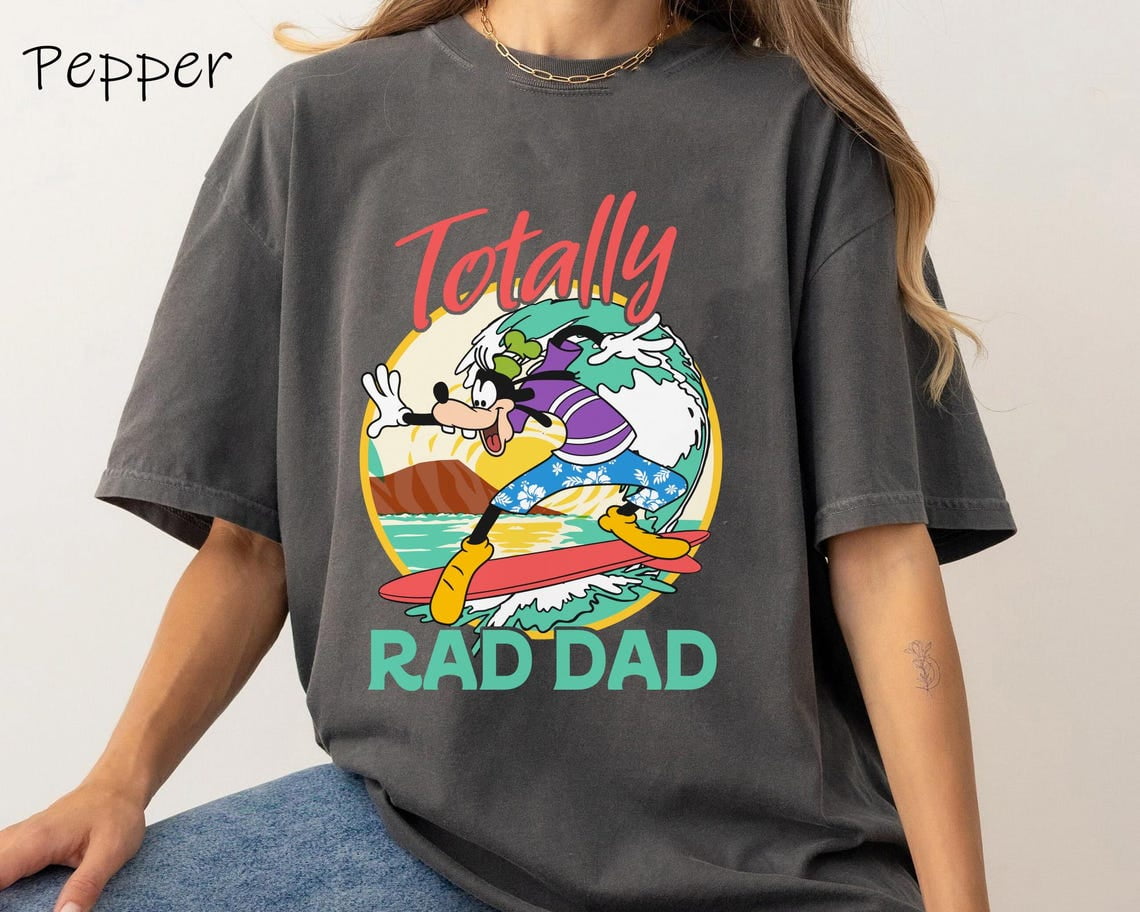 Retro 90s Disney Goofy Surfing Distressed Rad Dad Shirt, A Goofy Movie ...
