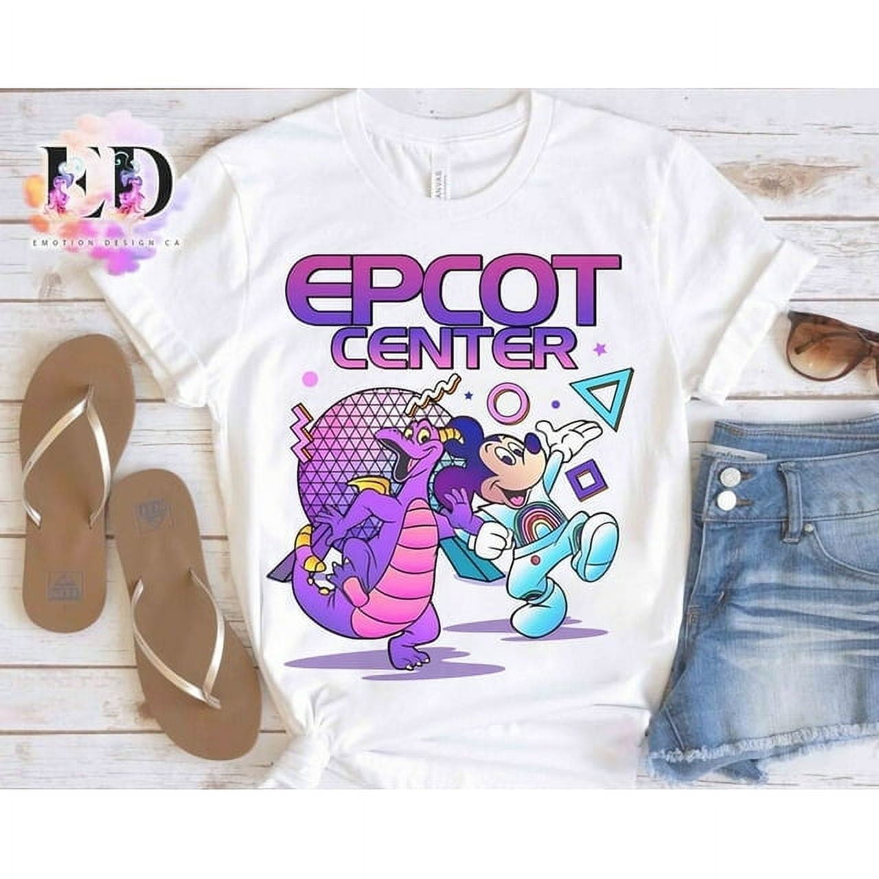 Retro 90s Figment Dragon And Mickey Mouse T-shirt, Disney Epcot Center ...