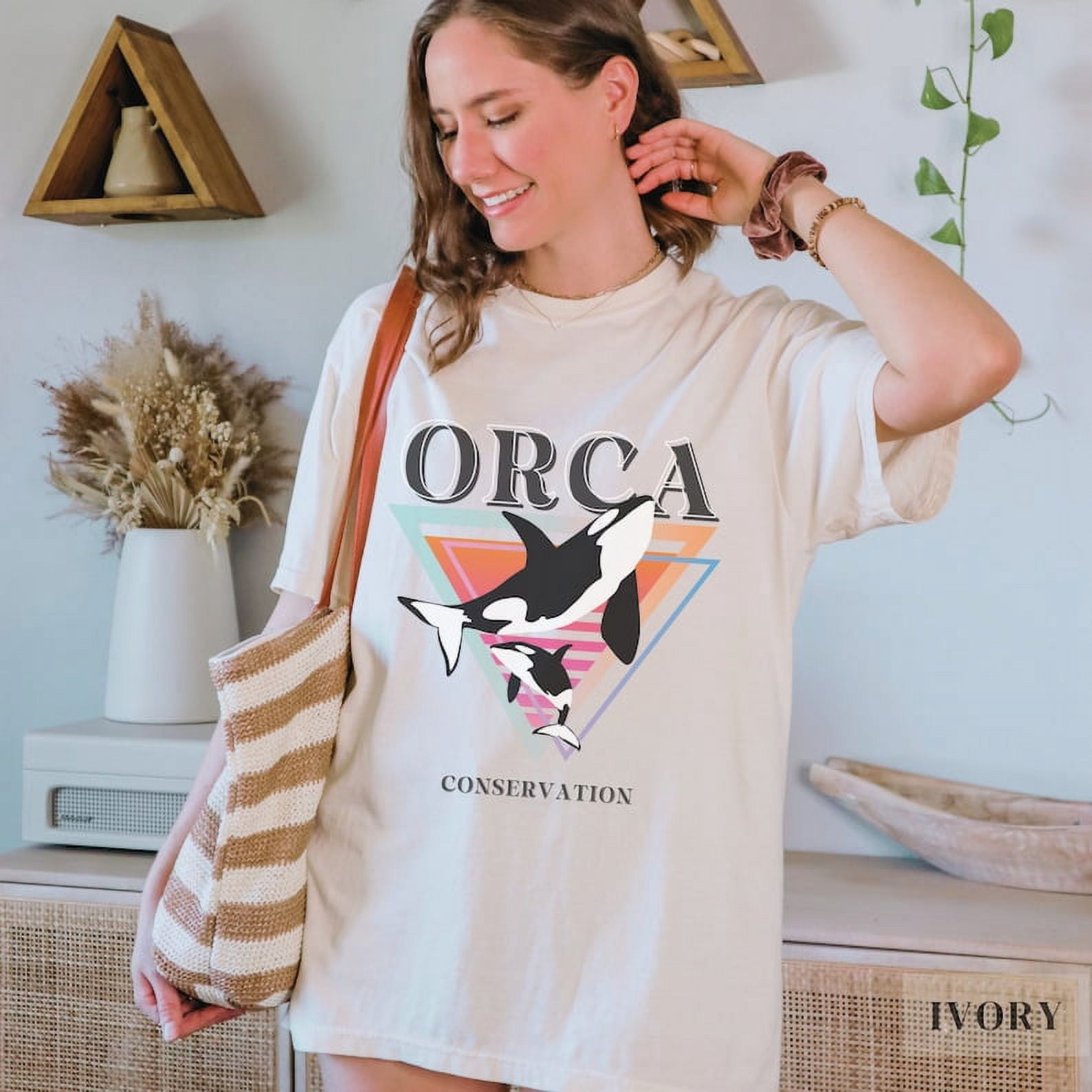 Retro 90s Orca T-Shirt | Ocean/Sealife/Nature/Wildlife Conservation Tee ...