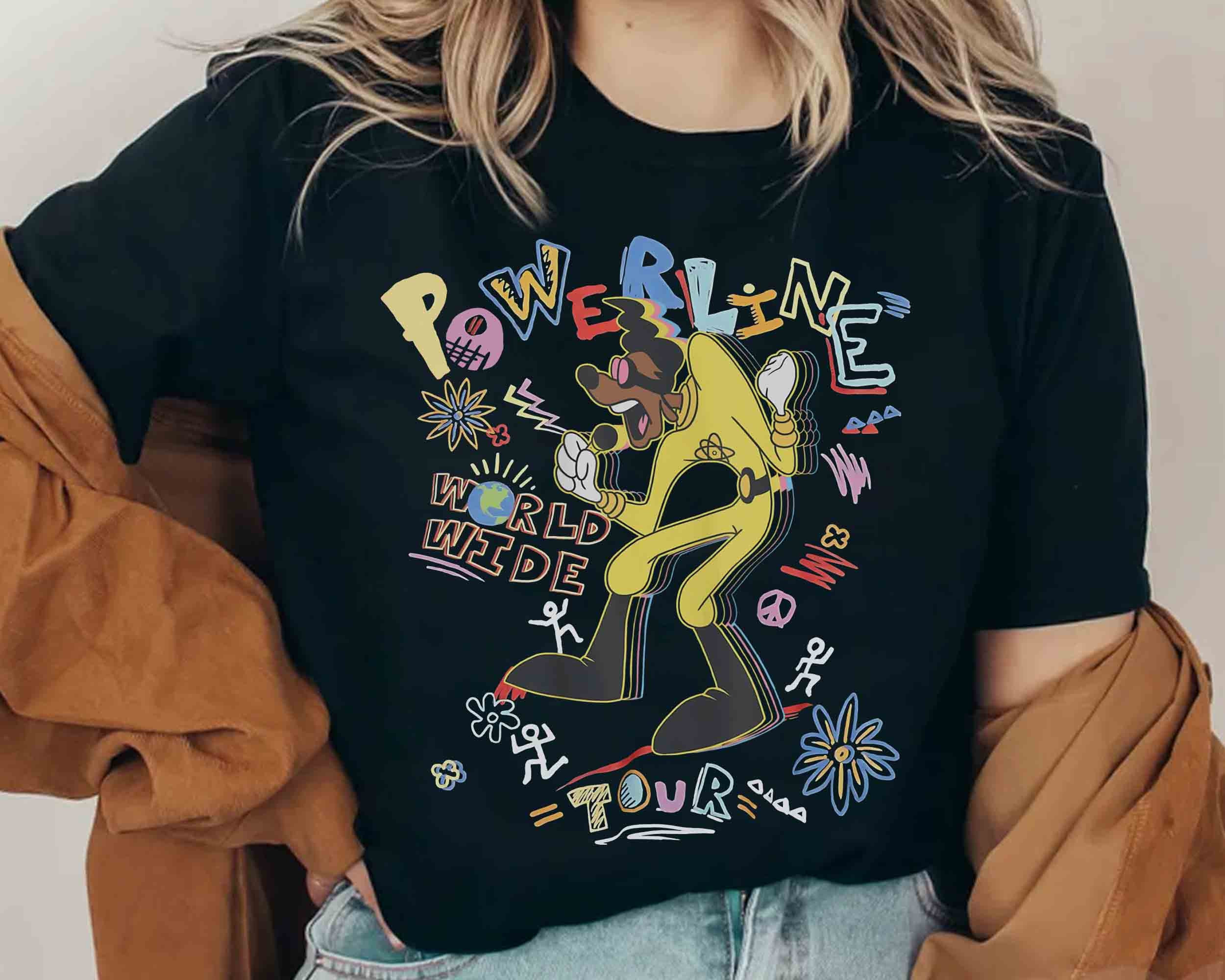 Retro 90s Powerline World Wide Tour T-shirt, Disney A Goofy Movie ...