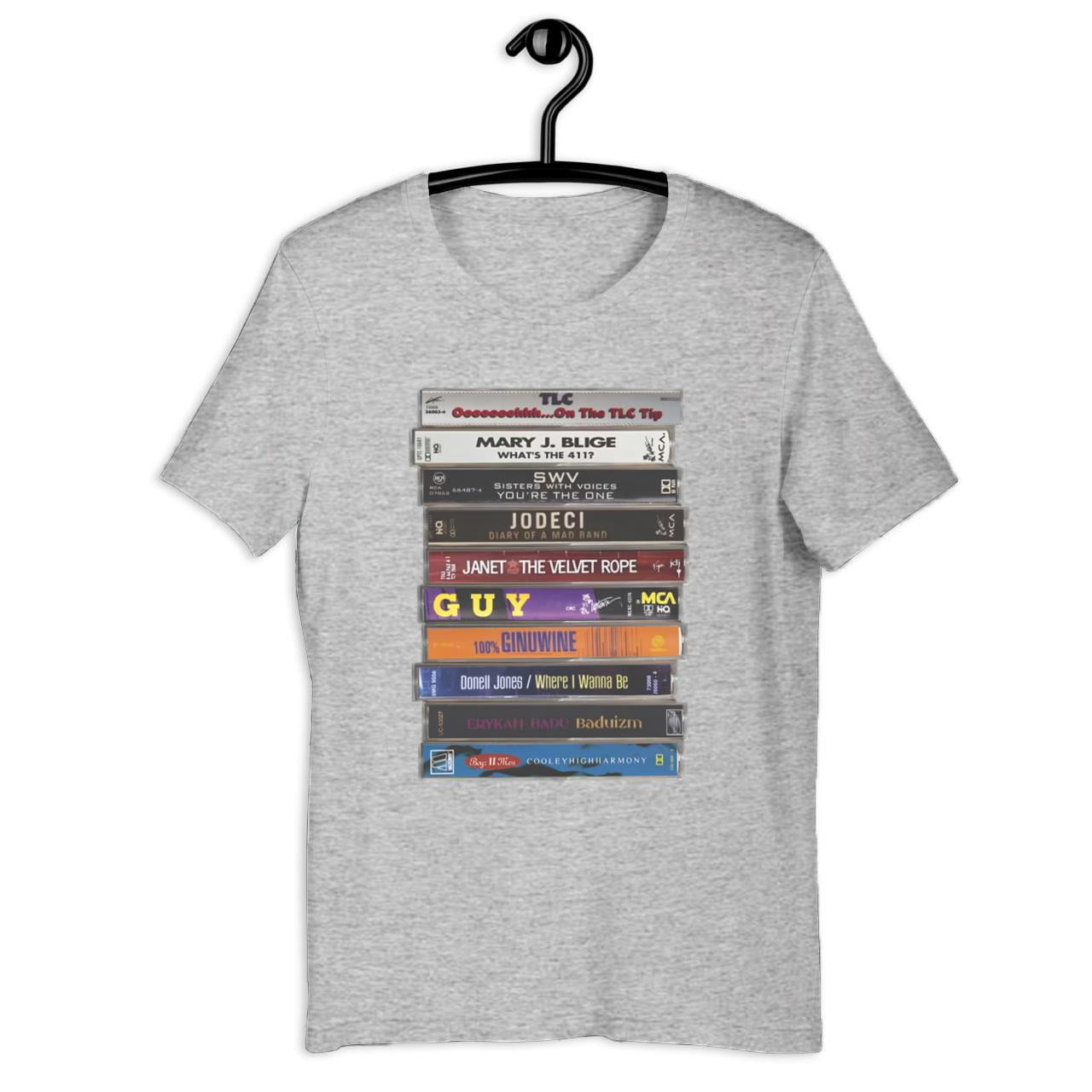 Retro 90s R&B Cassette Tape T-Shirt - Jodeci, Boyz II Men, TLC ...