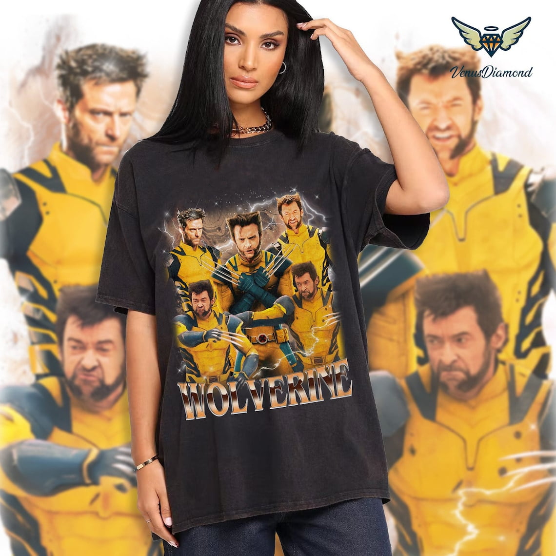 Retro 90s Wolverine T-Shirt, Hugh Jackman Shirt, Deadpool 2024 Movie ...