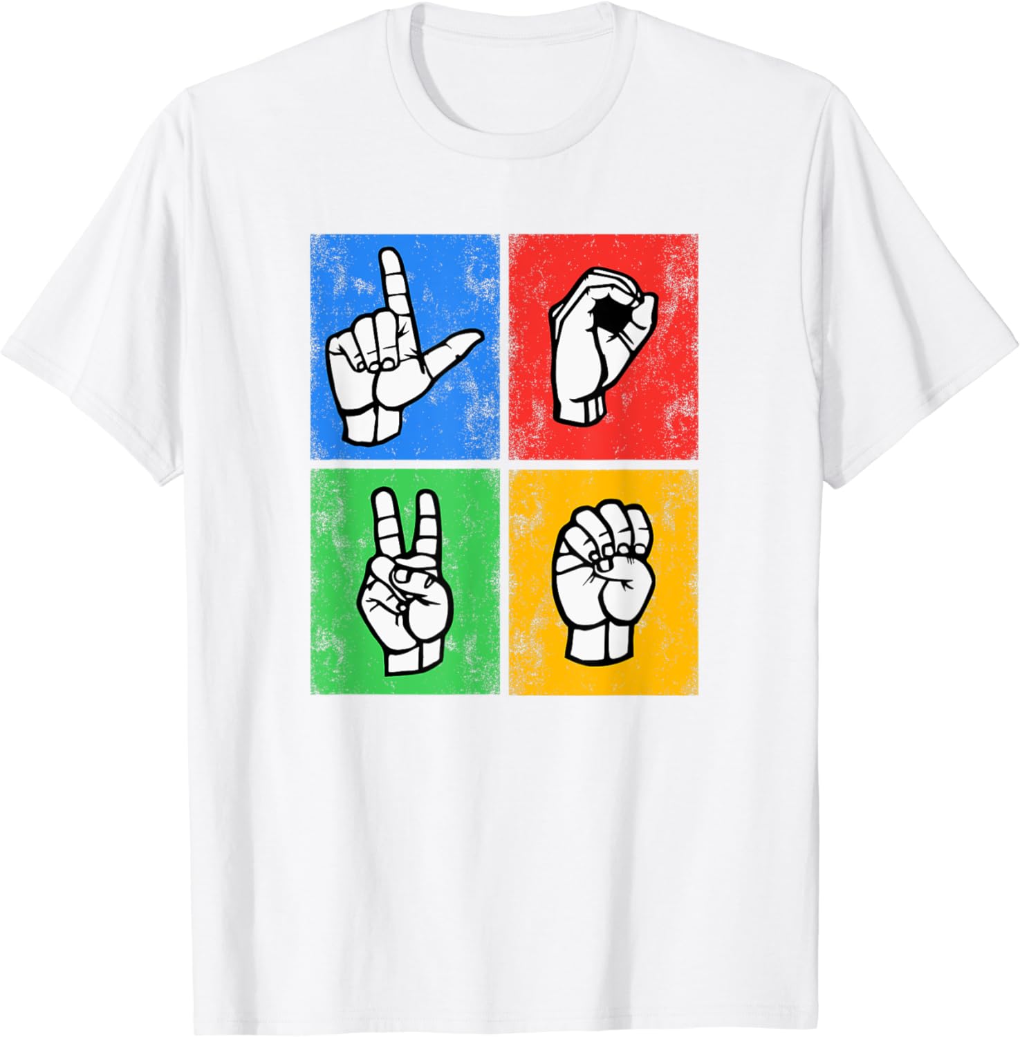 Retro ASL Hand Sign for Love - American Sign Language T-Shirt - Walmart.com