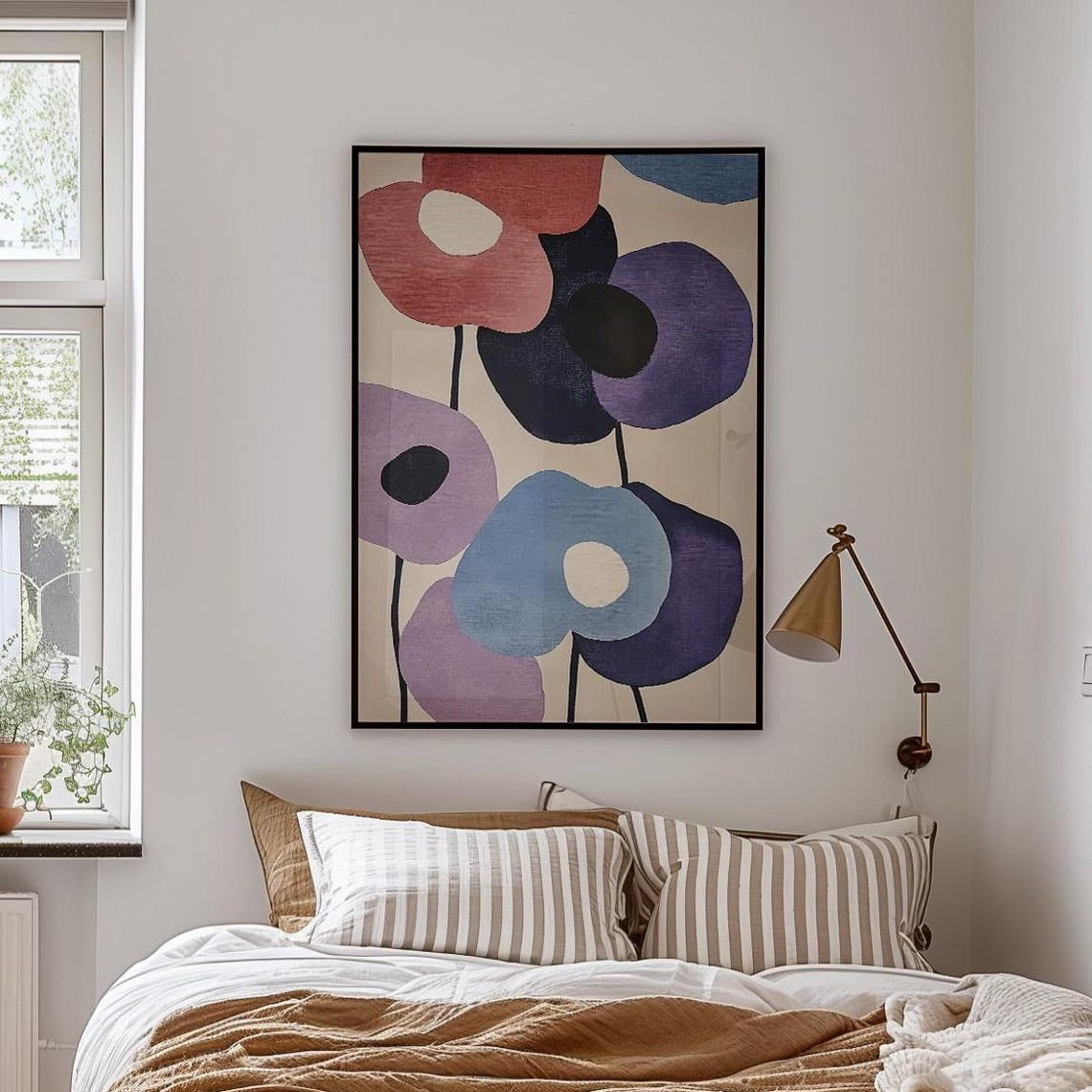 Retro Abstract Flower Botanical Print, Abstract Floral Wall Art, Modern ...