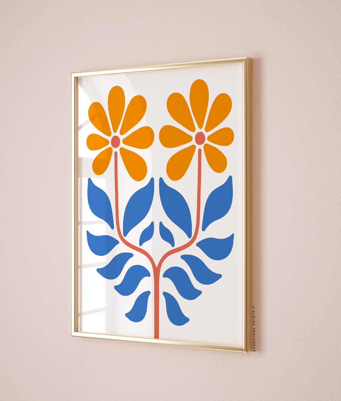 Retro Abstract Flower, Mid Century Wall Art, Retro Flower Market ...