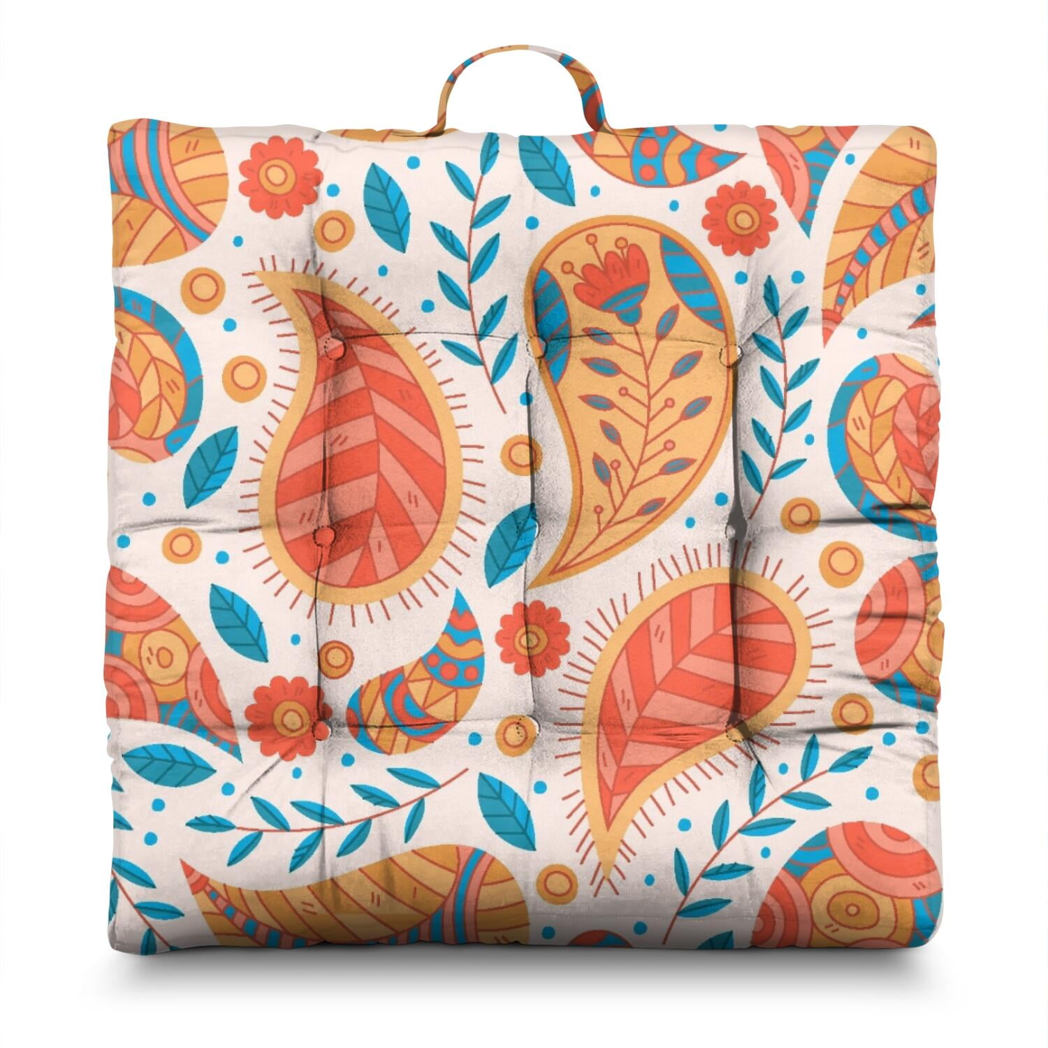 Retro Abstract Zabuton Floor Cushion - Japanese-Style Tatami Mat Seat ...