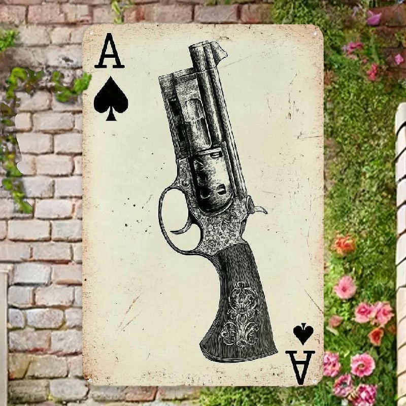 Retro Ace Flower Card Retro Metal Metal Wall Art Decoration - Upright ...