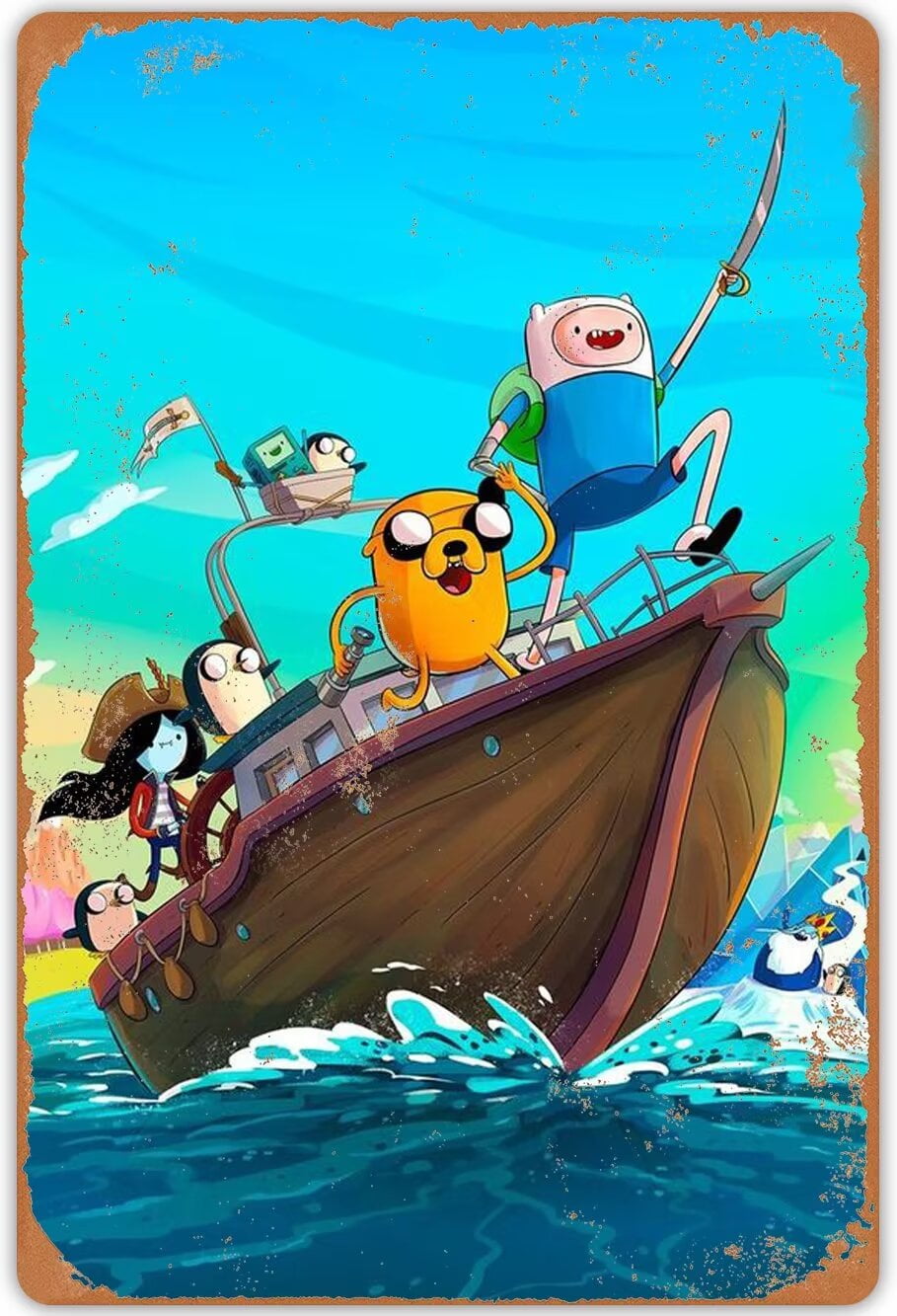Retro Adventure Time Metal Tin Sign Comedy TV Series Poster Vintage ...