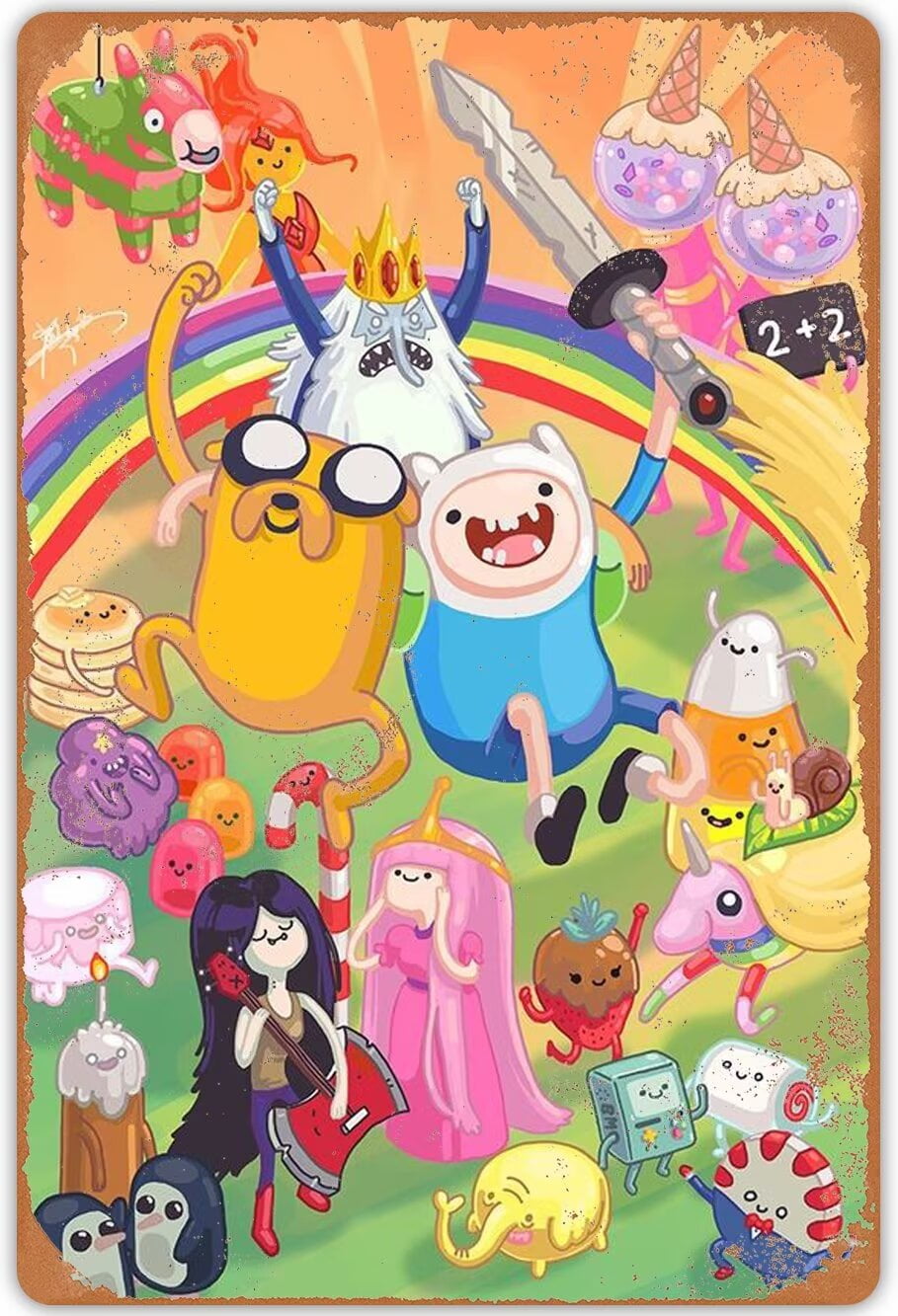 Retro Adventure Time Poster Metal Tin Sign Comedy Cartoon Series Poster ...