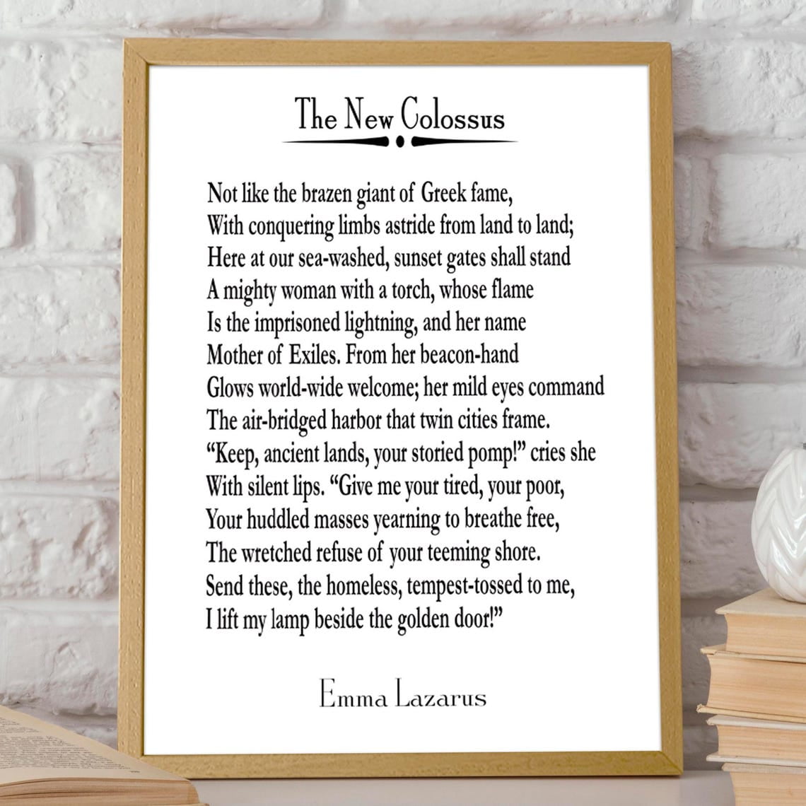 The New Colossus Poem By Emma Lazarus Wall Art, Modern Wall Decor ...